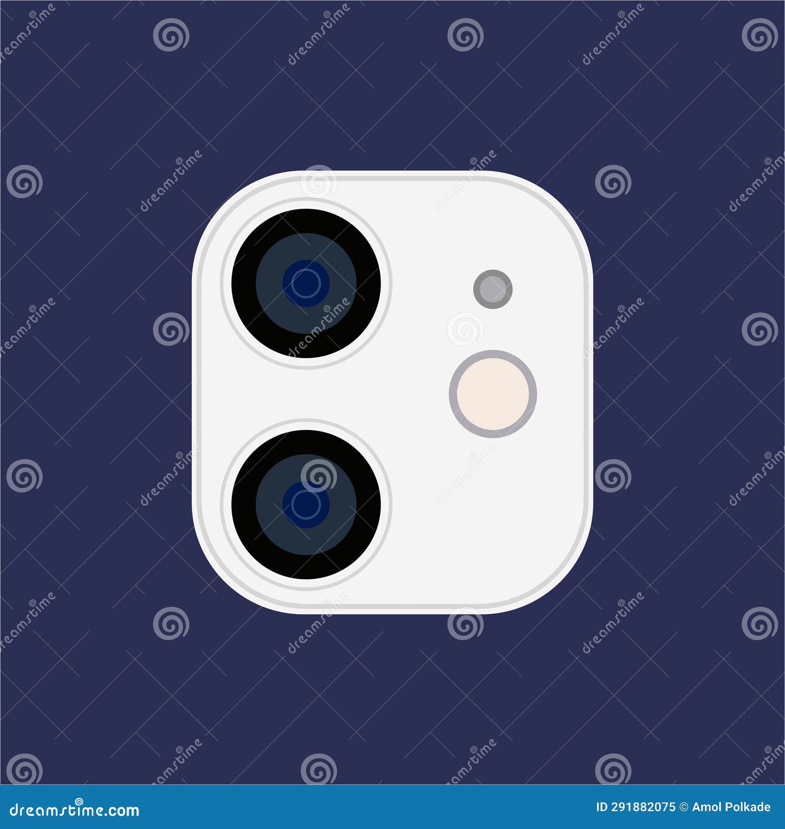 Vector Mobile Cam Icon with White Color Stock Vector - Illustration of ...