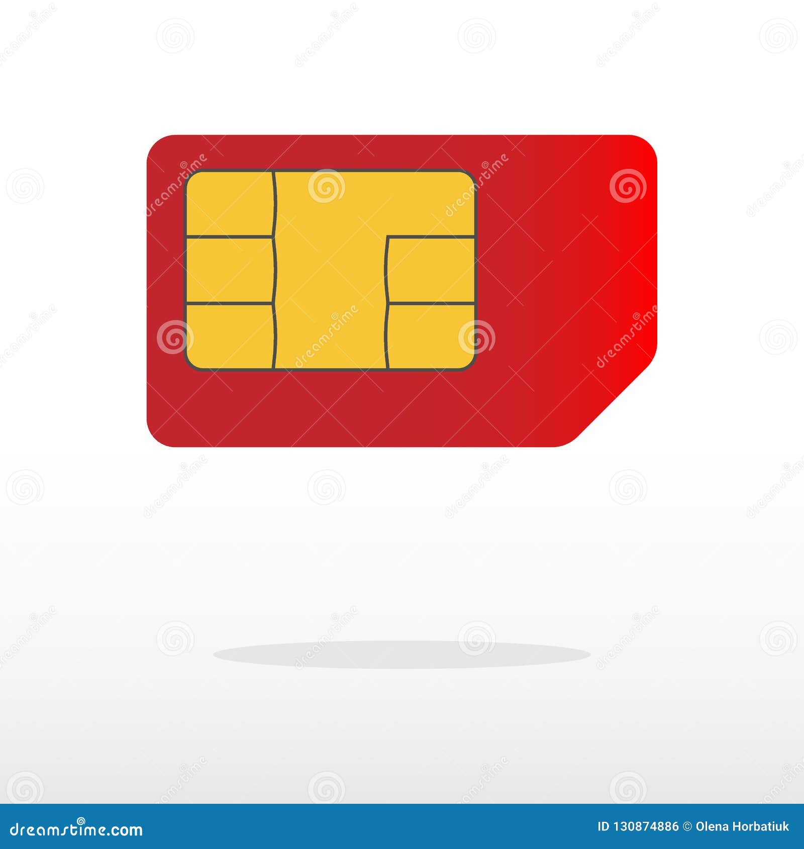 Vector Mobile Cellular Phone Sim Card Chip Isolated on Background Stock ...