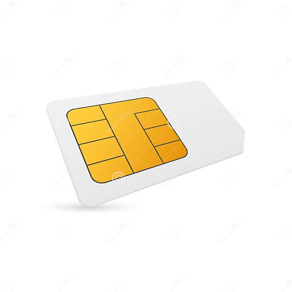Vector Mobile Cellular Phone Sim Card Chip Isolated on Background Stock ...