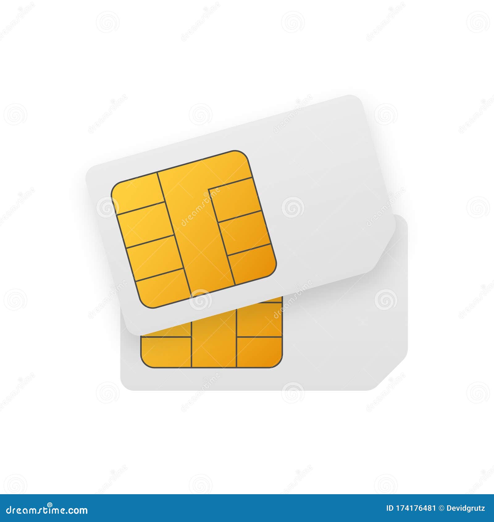 Vector Mobile Cellular Phone Sim Card Chip Isolated on Background Stock ...