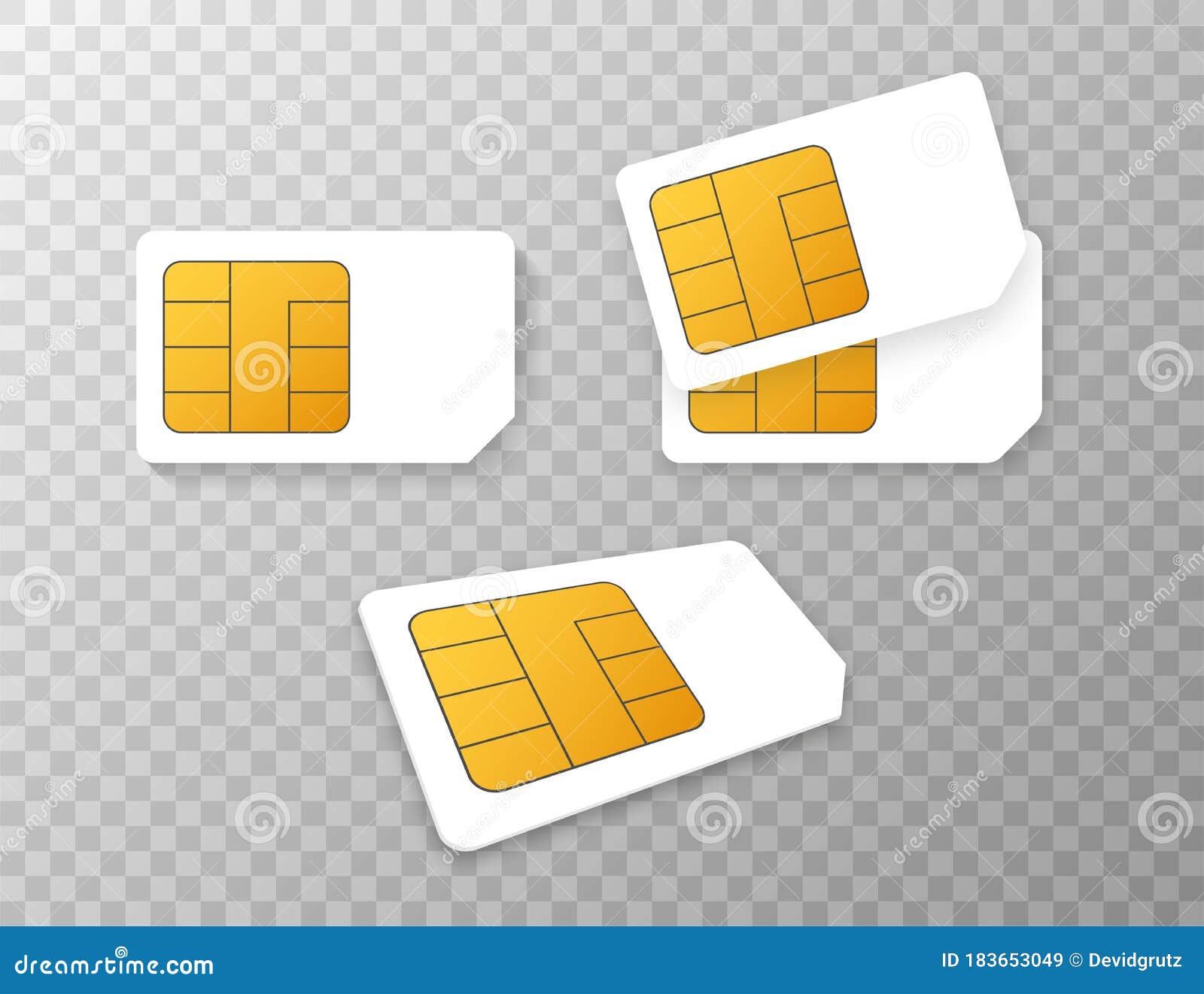 Vector Mobile Cellular Phone Sim Card Chip Isolated on Background Stock ...