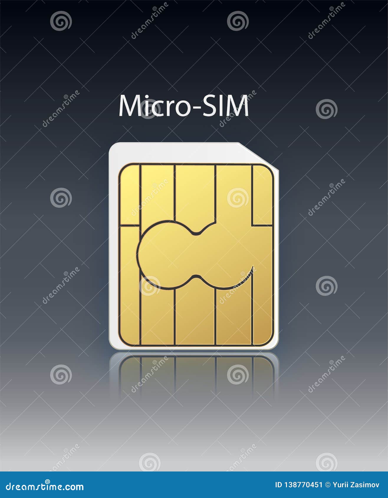 Vector Mobile Cellular Phone Sim Card Chip Isolated on Background ...