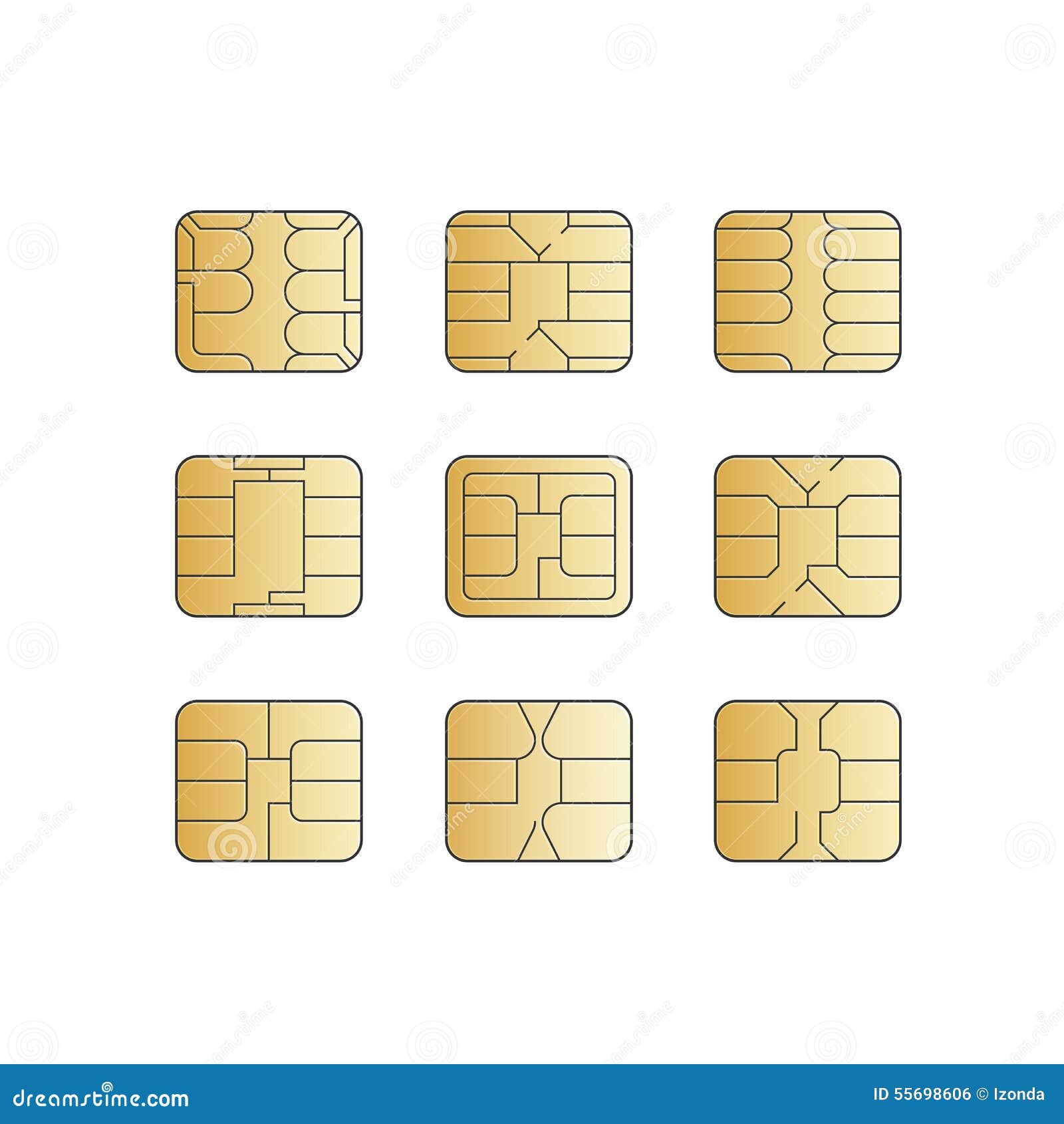 Vector Mobile Cellular Phone Sim Card Chip Set Stock Vector ...