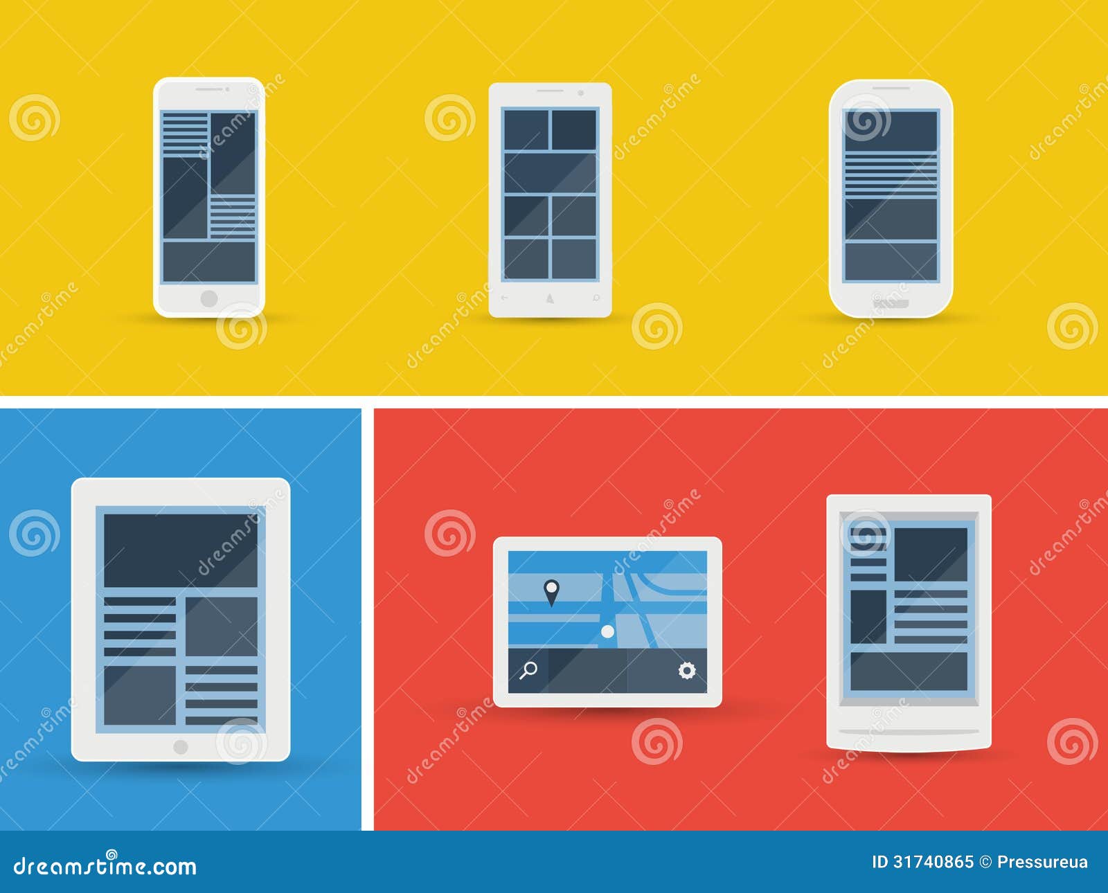 Vector mobile devices set stock vector. Illustration of application ...