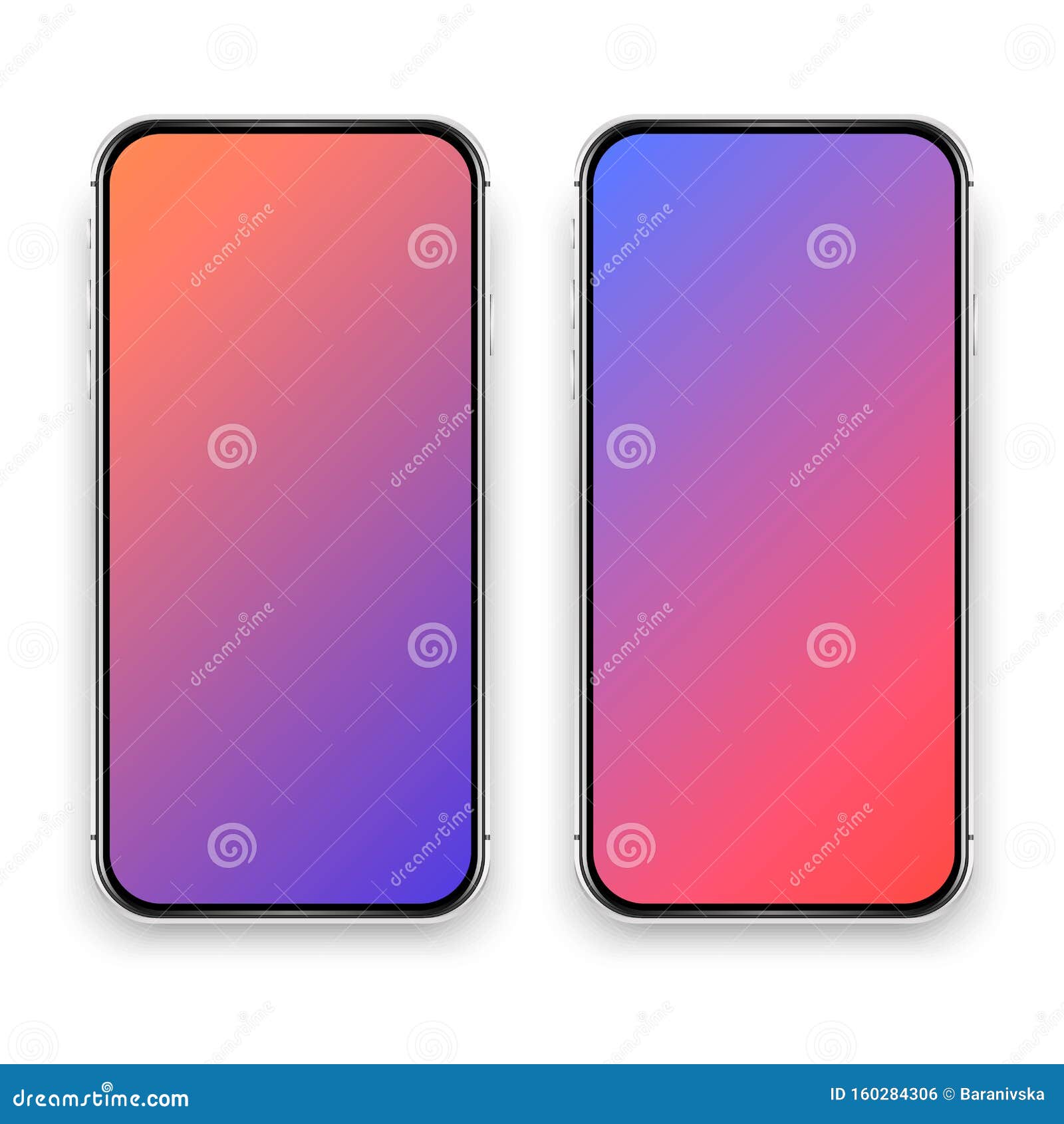 Phone set two blue stock vector. Illustration of interface - 160284306