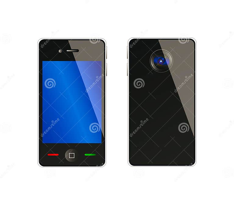Vector Mobile Phone from Front and Back Side Stock Vector ...
