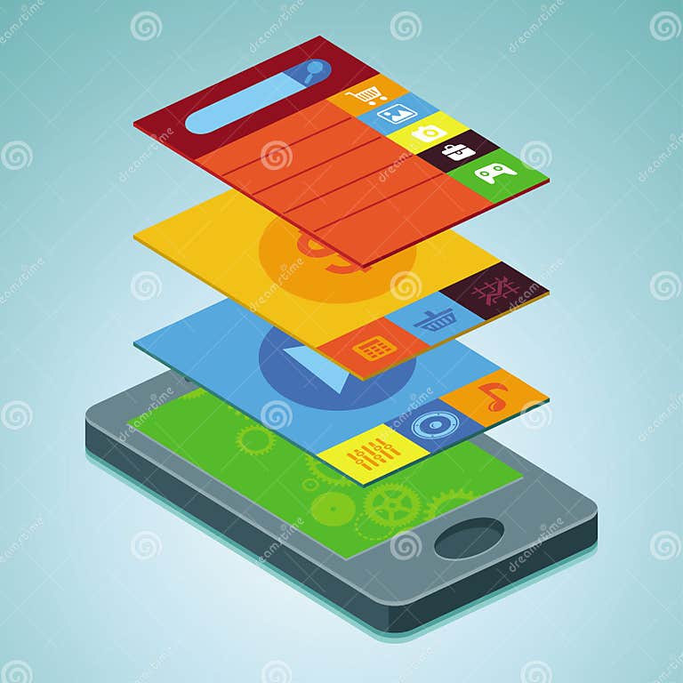 Vector Mobile Phone - Infographic Elements Stock Vector - Illustration ...