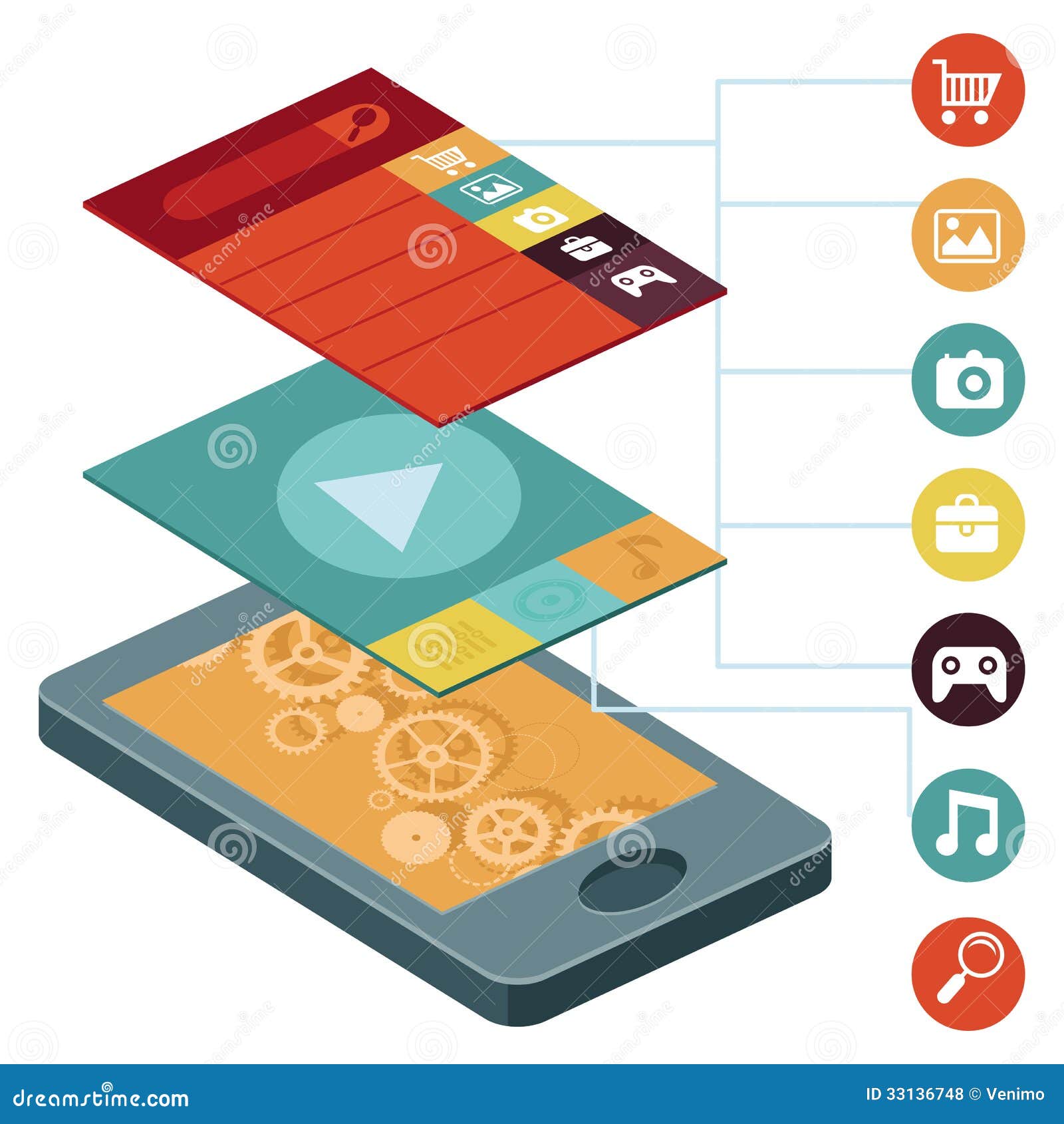 Vector Mobile Phone - Infographic Elements Stock Vector - Illustration ...