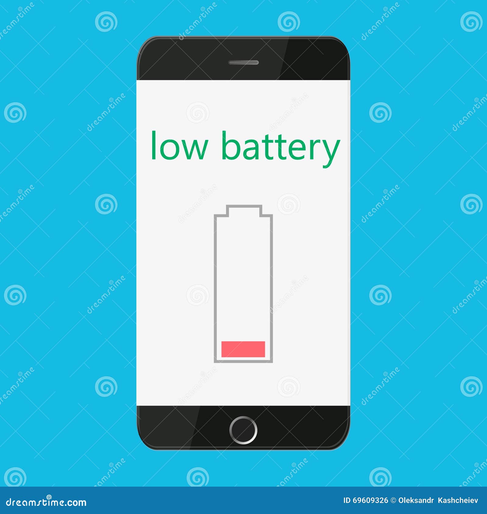 Vector of Mobile Phone Low Battery Stock Illustration - Illustration of ...