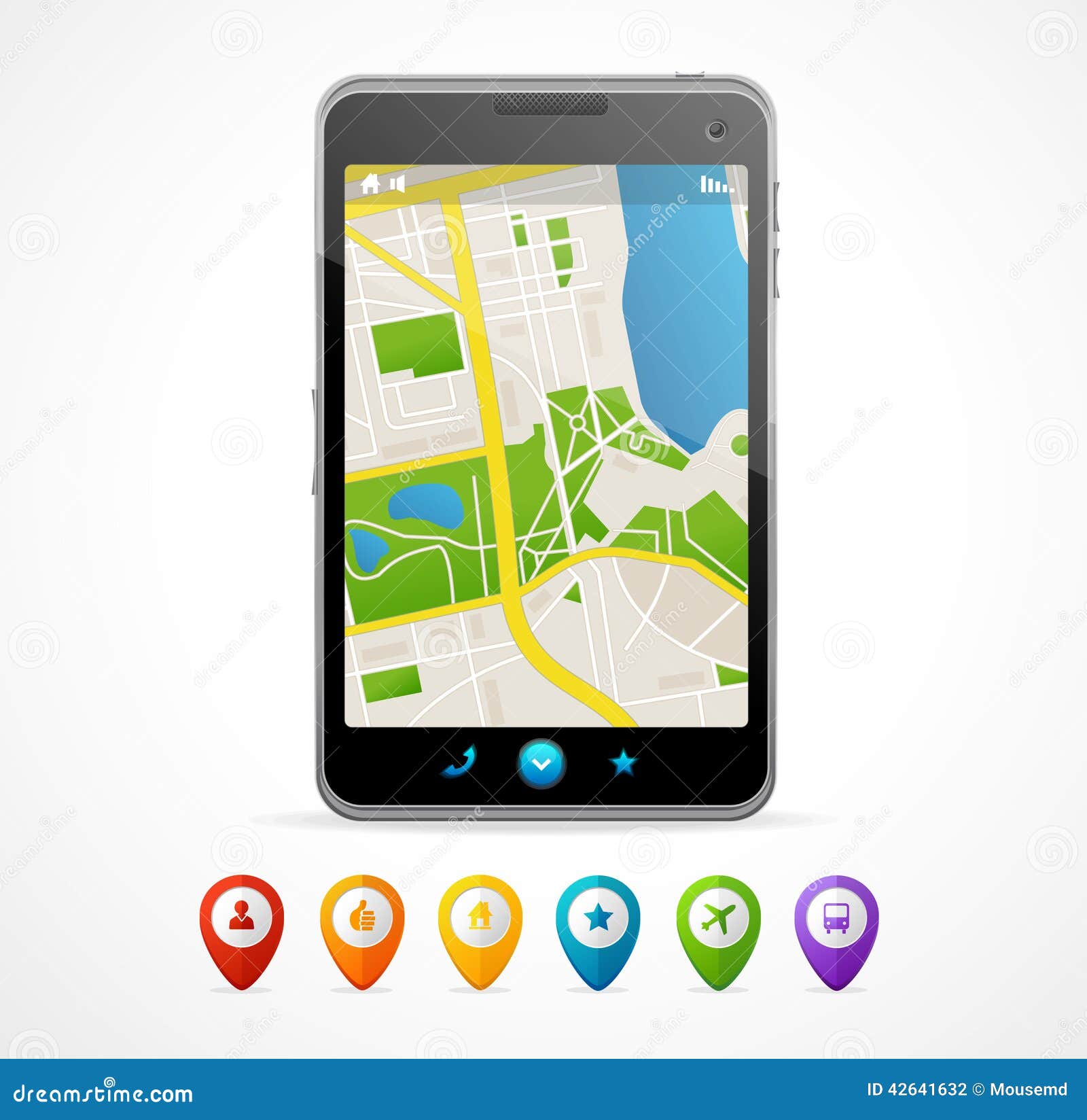 Vector Mobile Phone Navigation Set. Infographics Stock Vector ...