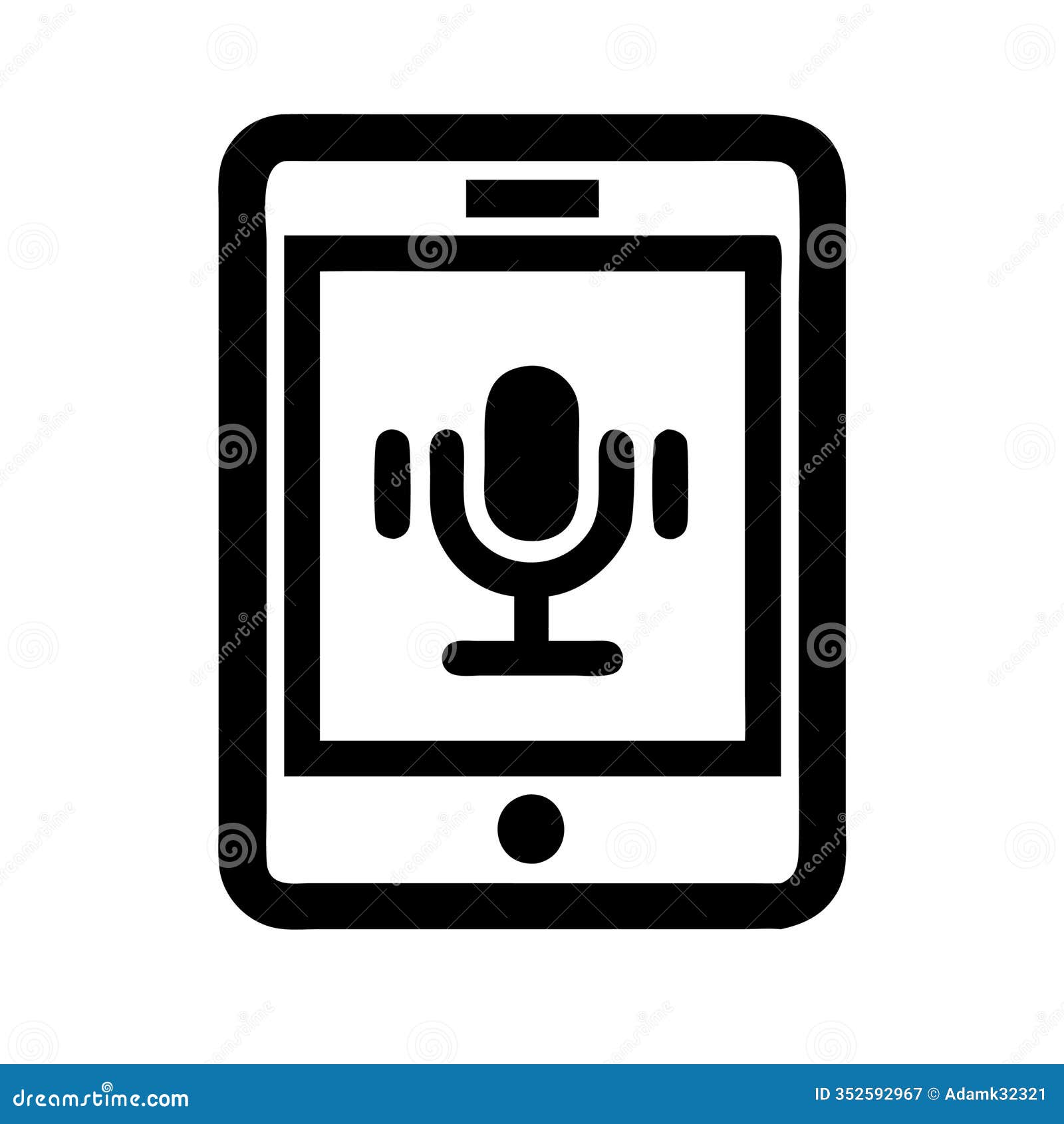 Vector Mobile Podcast Microphone Digital Recording Symbol for Apps and ...