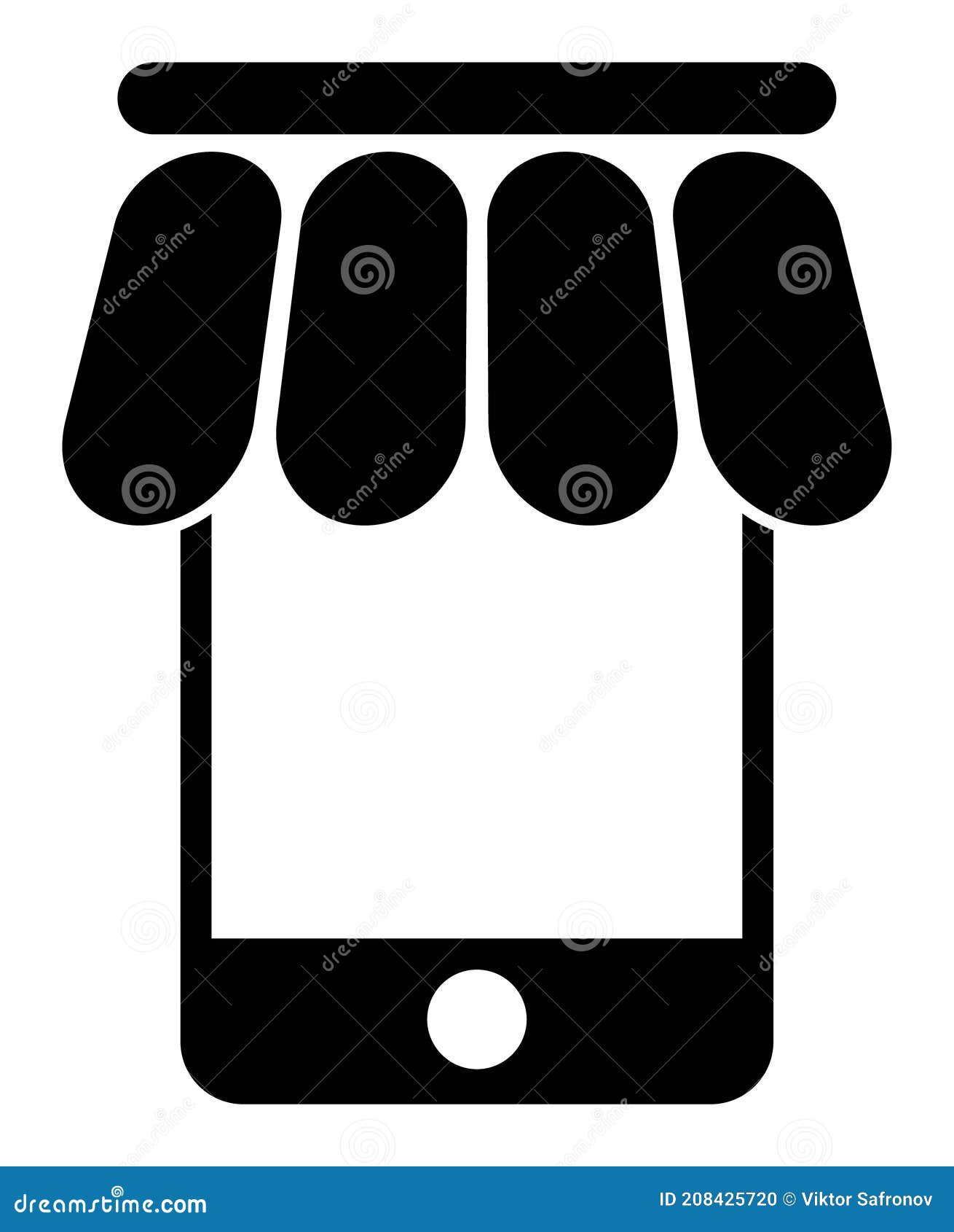 Vector Mobile Shop Flat Icon Symbol Stock Vector - Illustration of ...