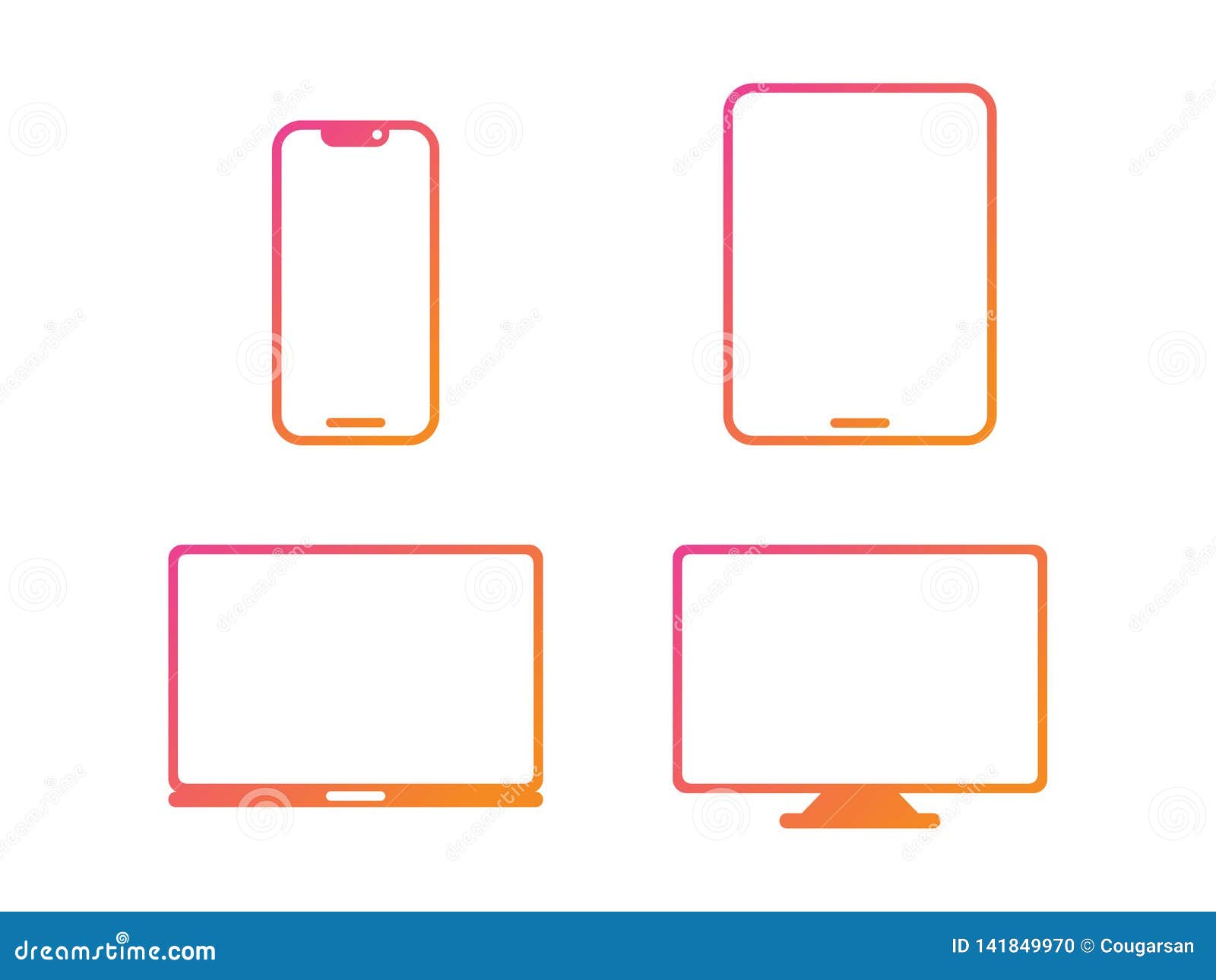 Vector Mobile, Tablet, Laptop, Computer Device Icon Set Stock Vector ...