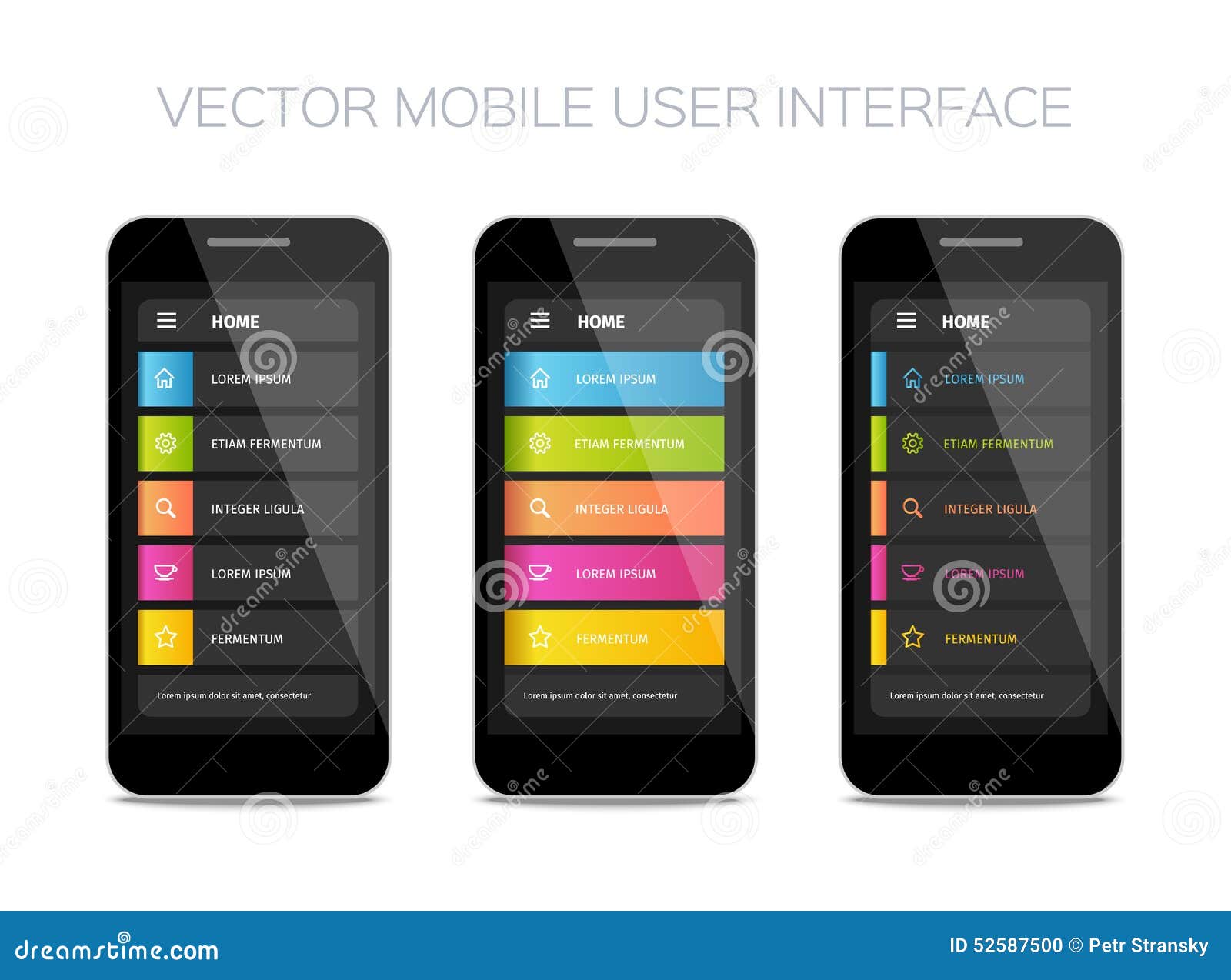 Vector Mobile User Interface Design Stock Vector Illustration Of