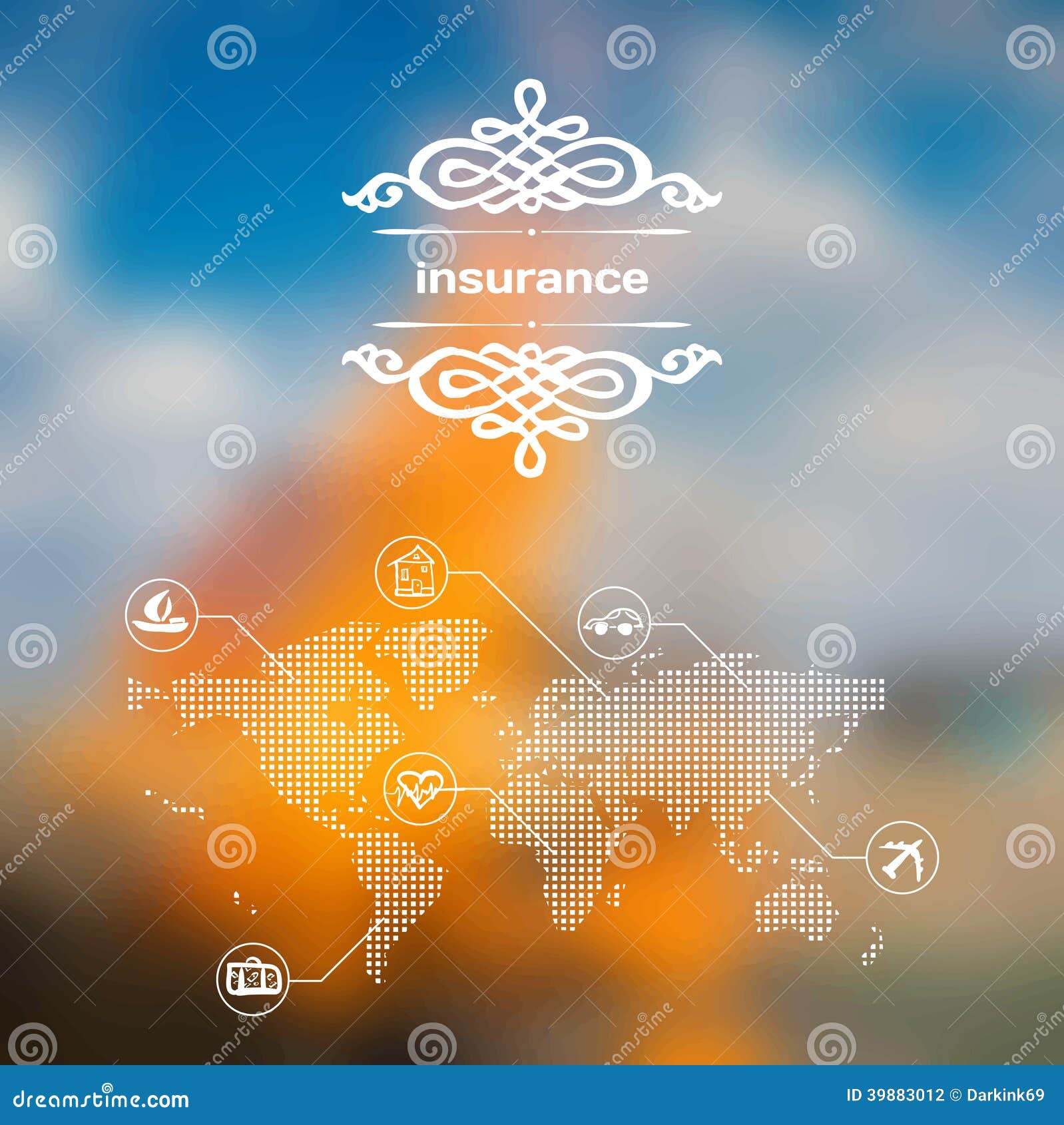 Vector Mobile and Web Interface with Insurance Stock Vector ...