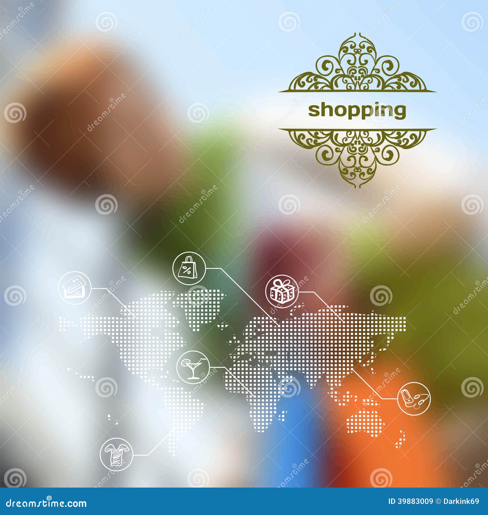 Vector Mobile and Web Interface with Shopping Stock Vector ...