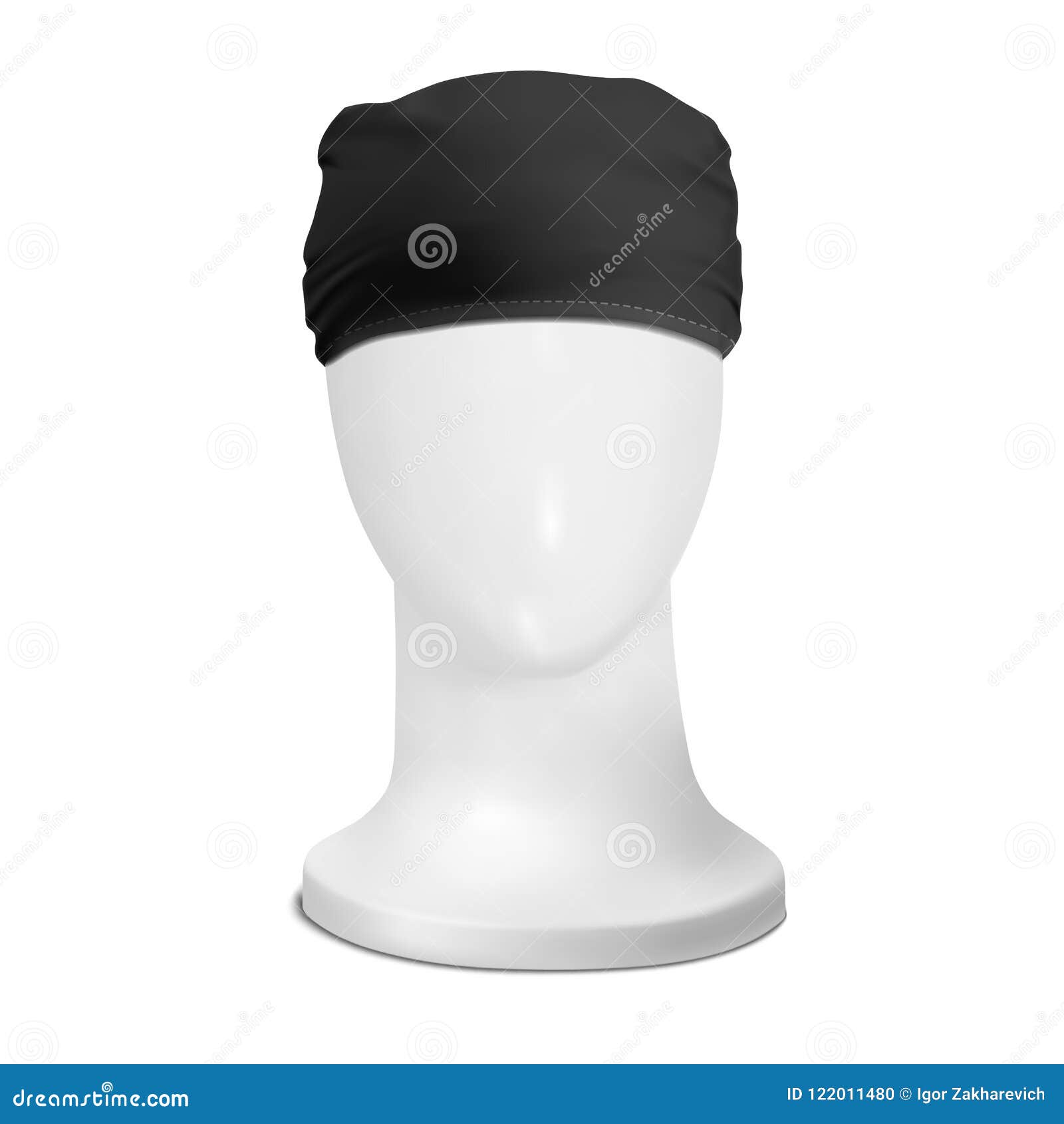 Black Bandana Buff on the Manekenium Head Stock Illustration ...