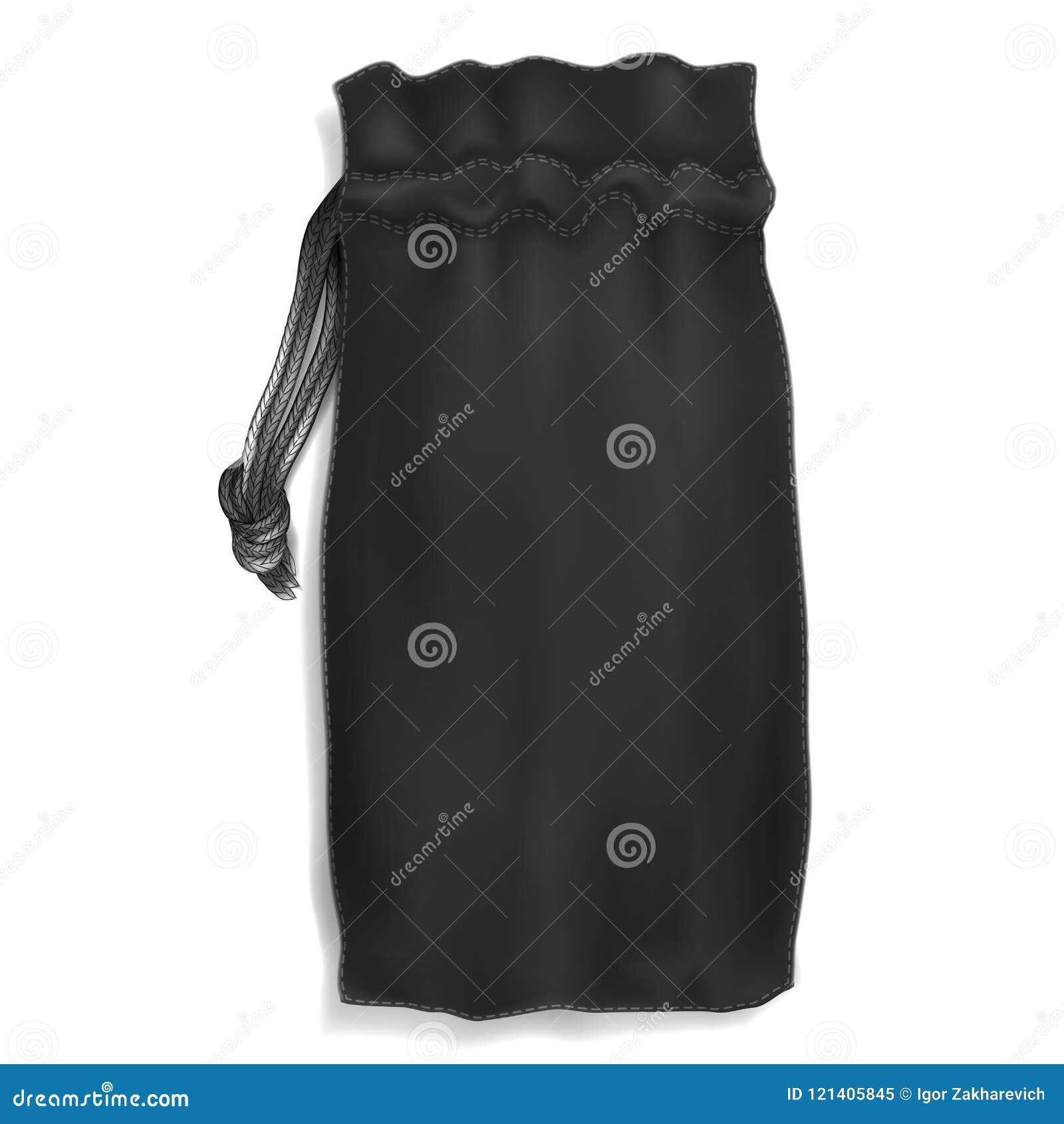 Black Pouch isolated stock illustration. Illustration of fabric - 121405845