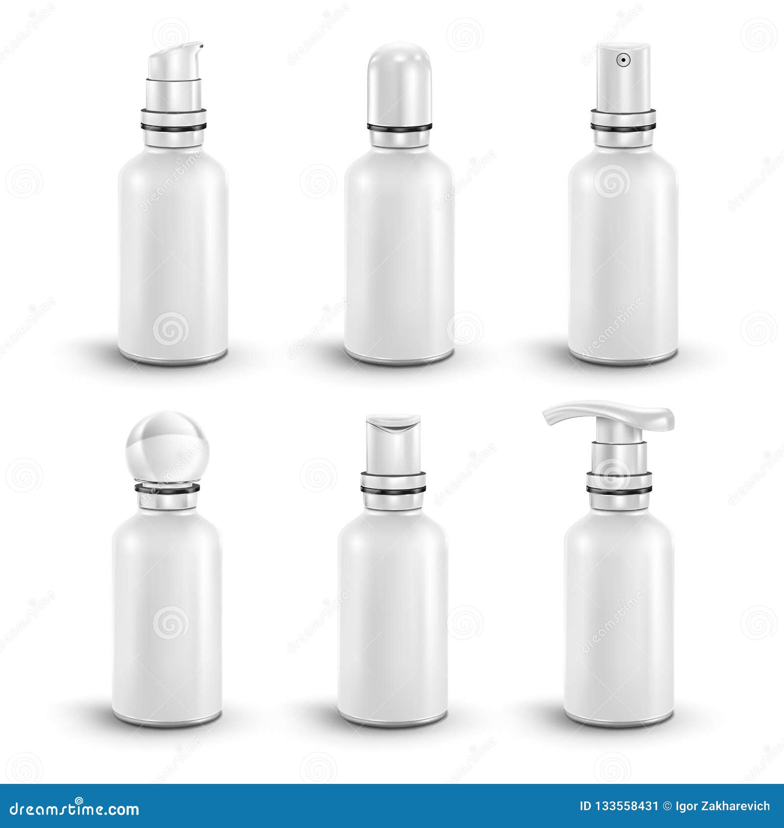 White Set Rectangular Mini Vial with Black Stock Illustration ...