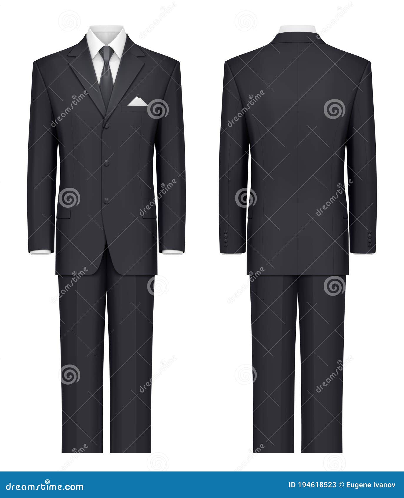 Black suit stock vector. Illustration of costume, suit - 194618523