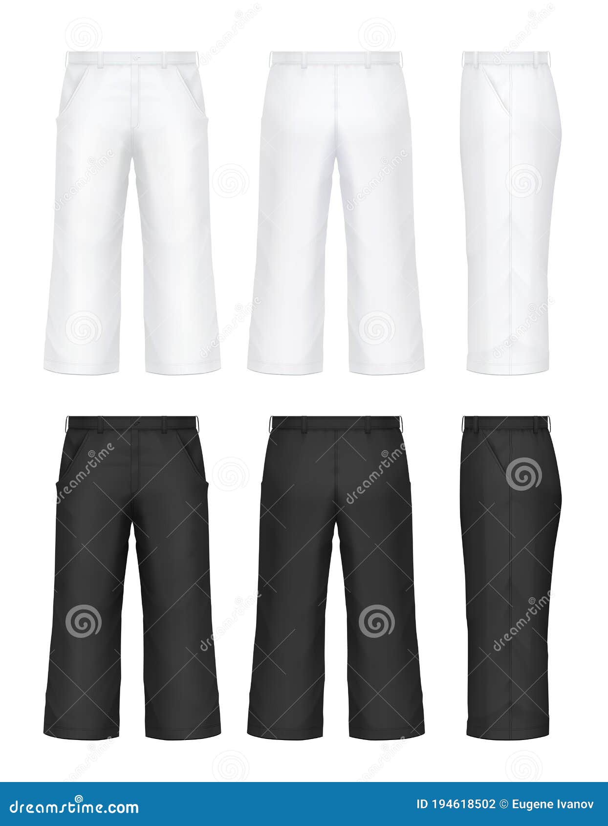 Pants stock vector. Illustration of mockup, blank, trousers - 194618502