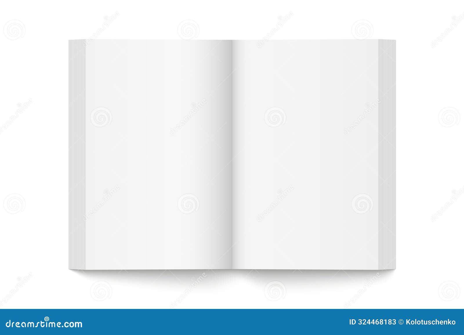 Vector Mockup of Paperback Vertical Book Spread with White Cover ...