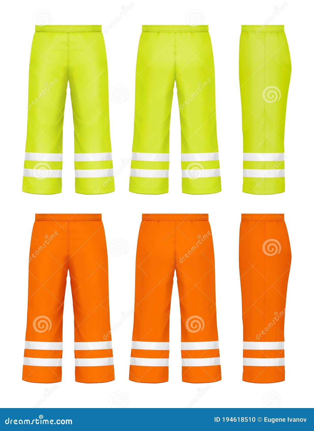 Reflective safety pants stock vector. Illustration of uniform - 194618510