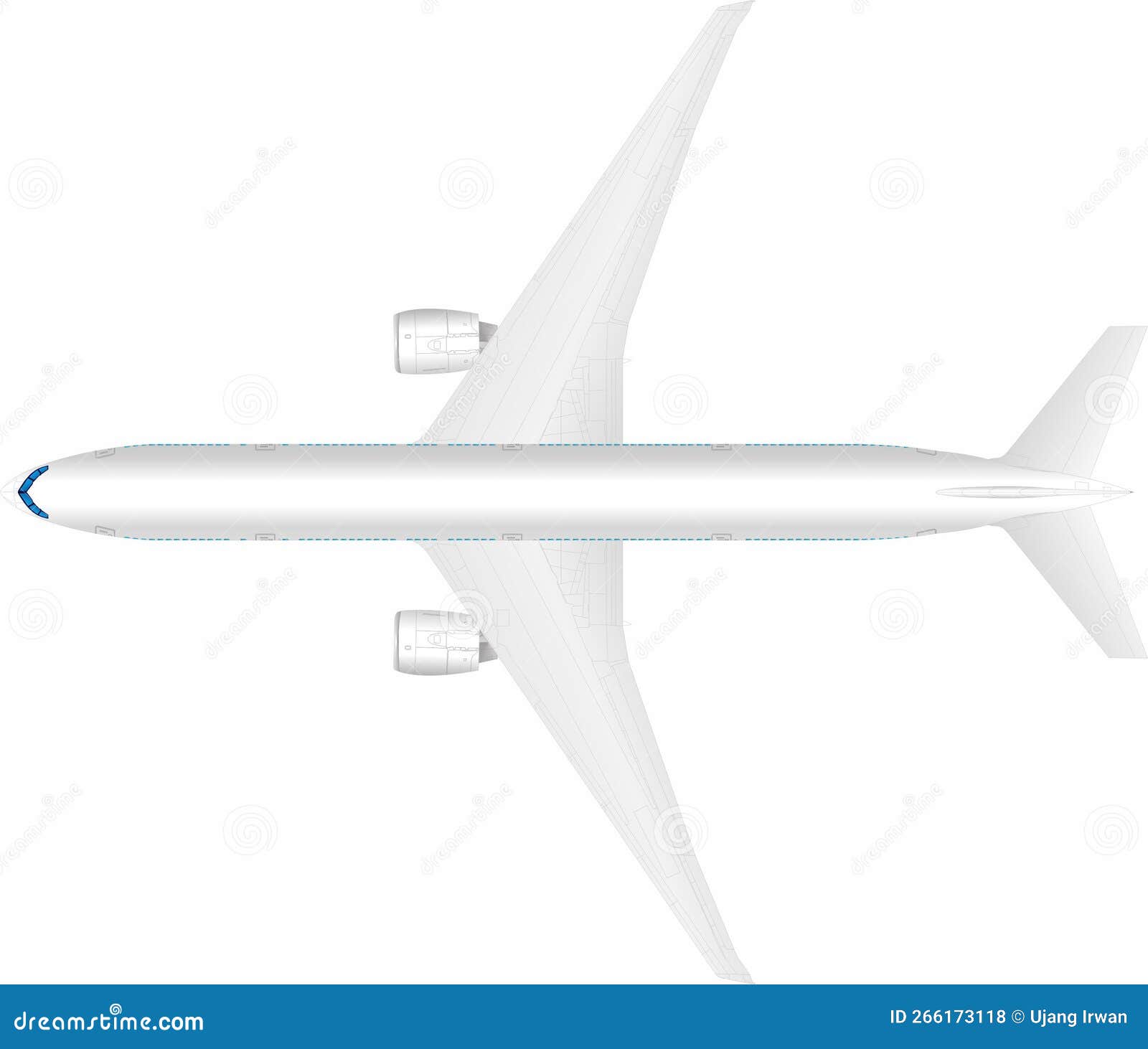 Boeing 777-300ER. Vector Drawing Of Long-range, Passenger Jet Airliner ...