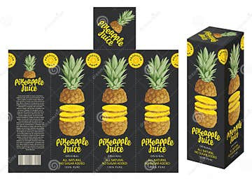 Cardboard Packaging Box for Pineapple Juice Stock Illustration ...