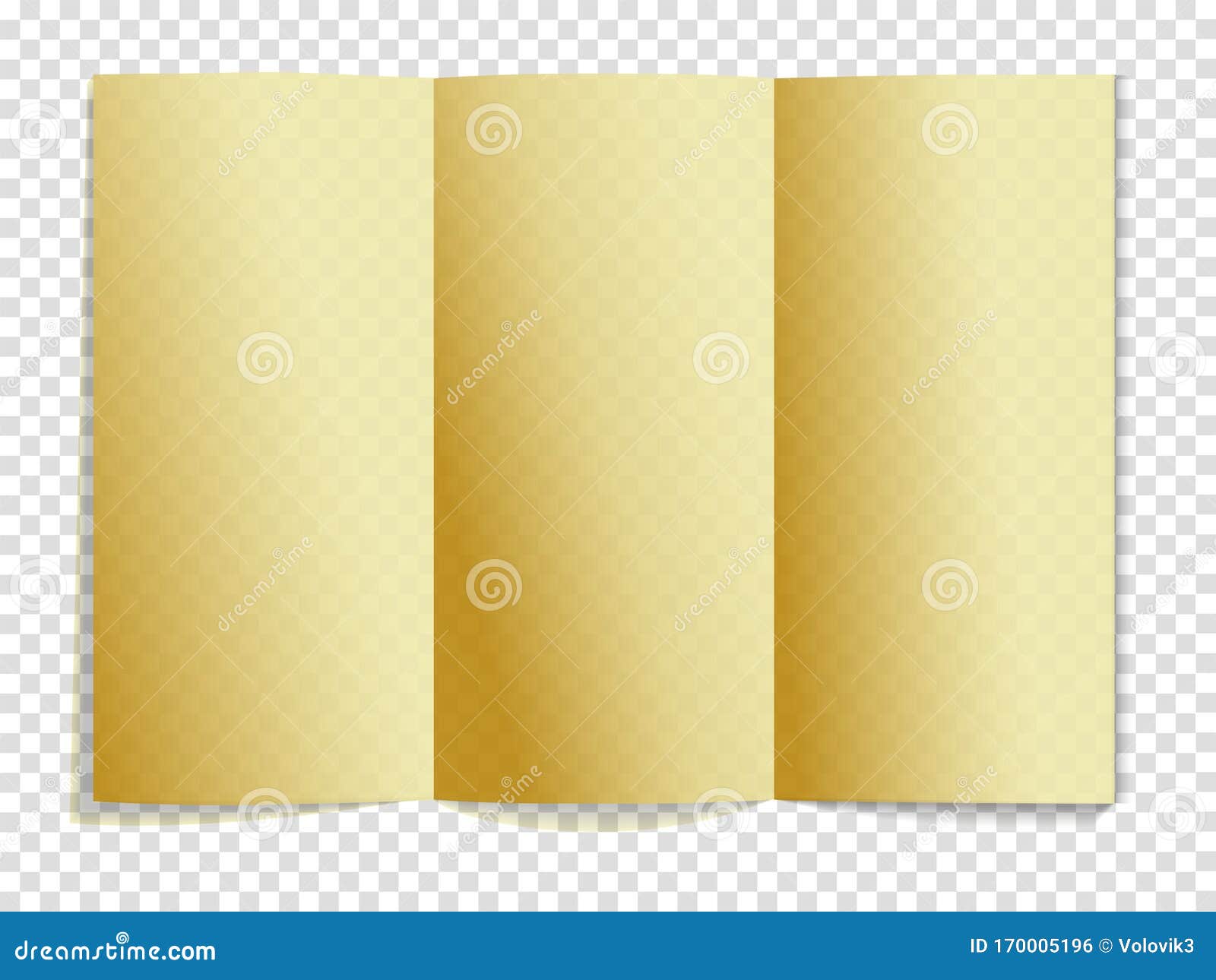 Vector Mockup of a Three-page Booklet or Postcard Made of Thin ...