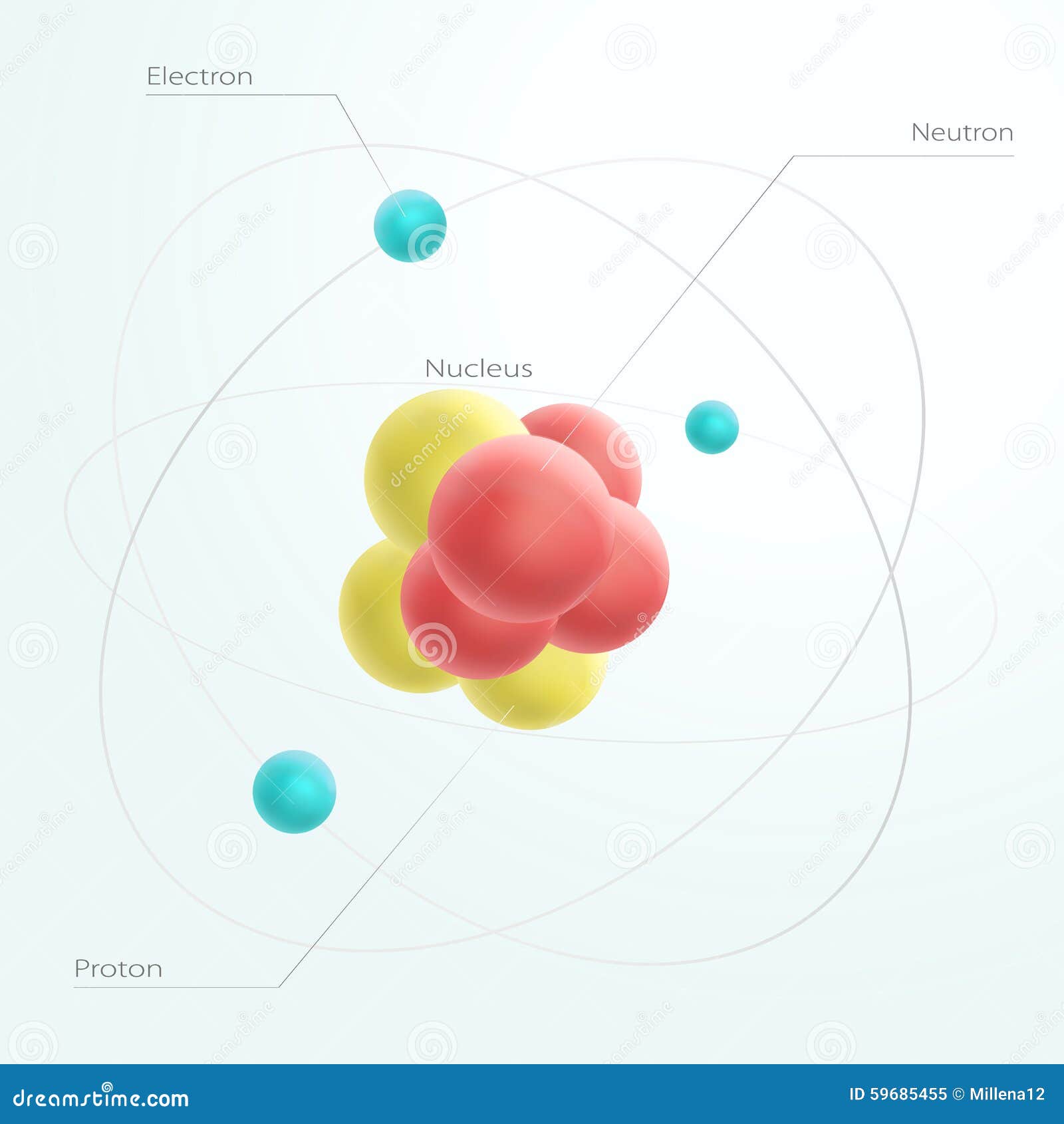 Vector model of atom stock vector. Illustration of nuclear - 59685455