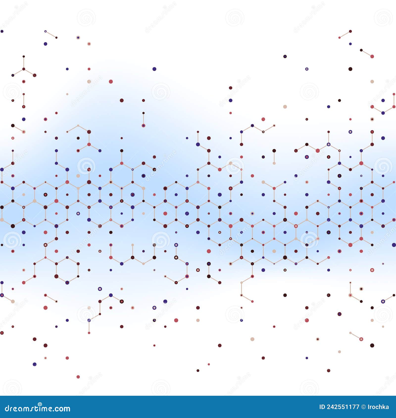 Vector Modern Absrtact Geometric Pattern Hexagon. Blue Lines and Dots ...