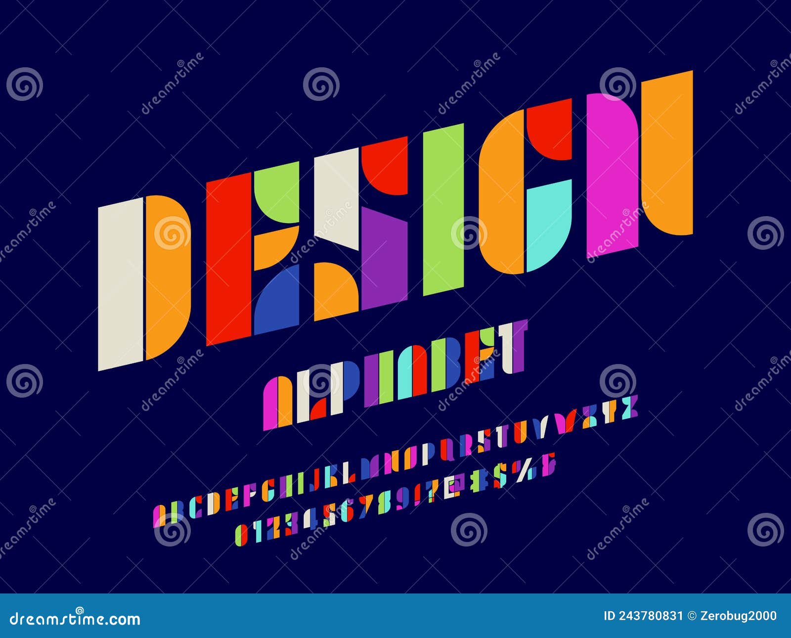 Abstract font stock vector. Illustration of letter, colorful - 243780831