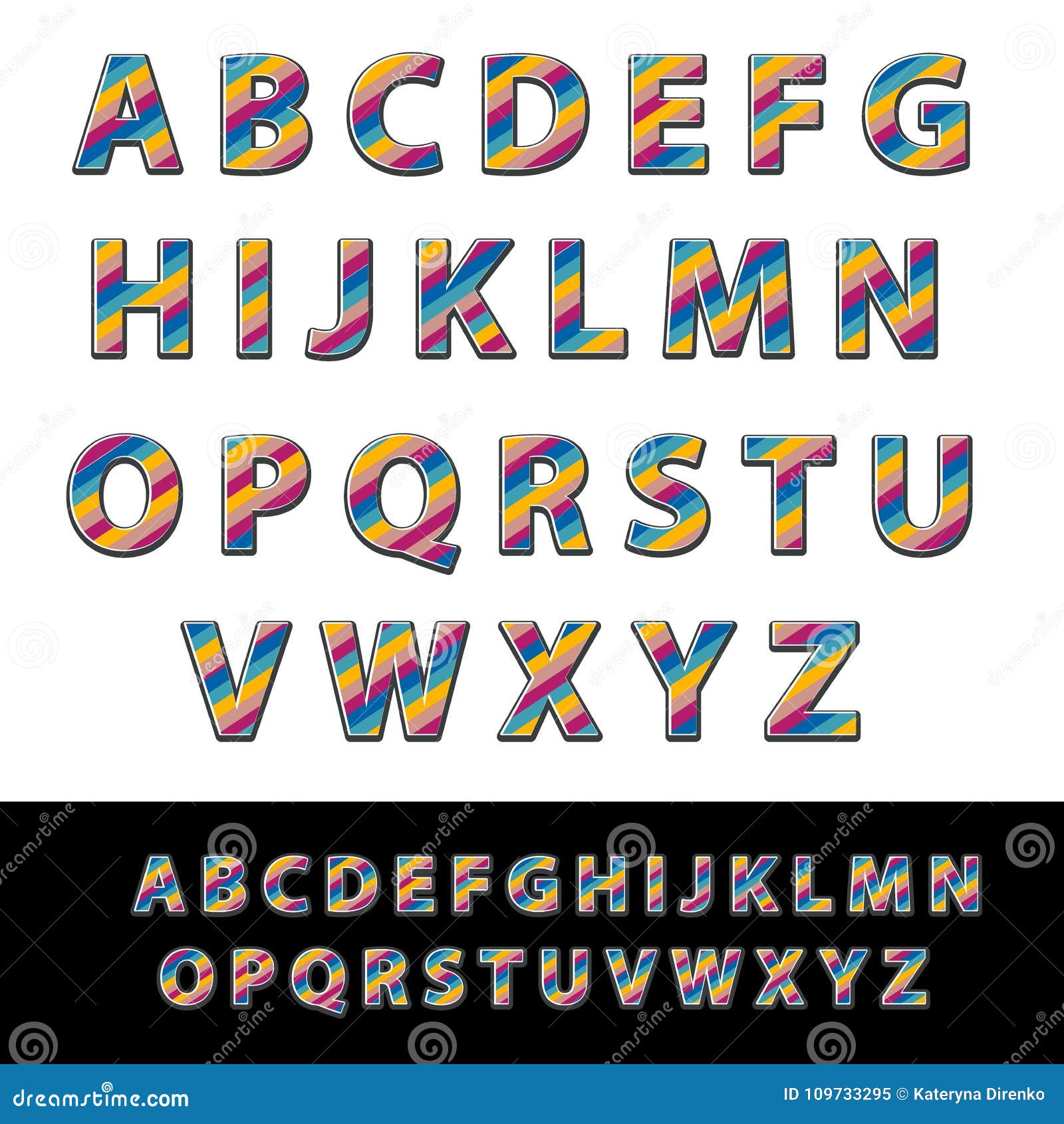 Vector of Modern Abstract Font and Alphabet. Linear Font. Simple Design ...