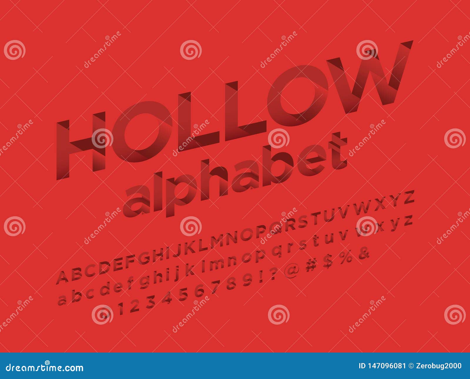 Hollow font stock vector. Illustration of typography - 147096081