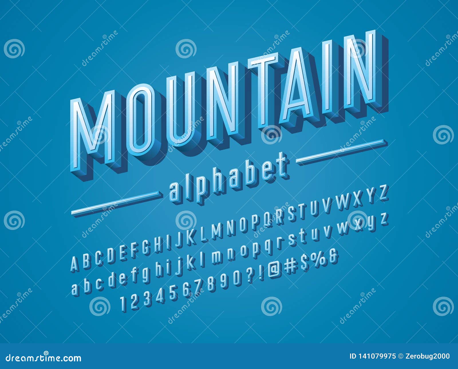 3D modern font stock vector. Illustration of sign, symbol - 141079975