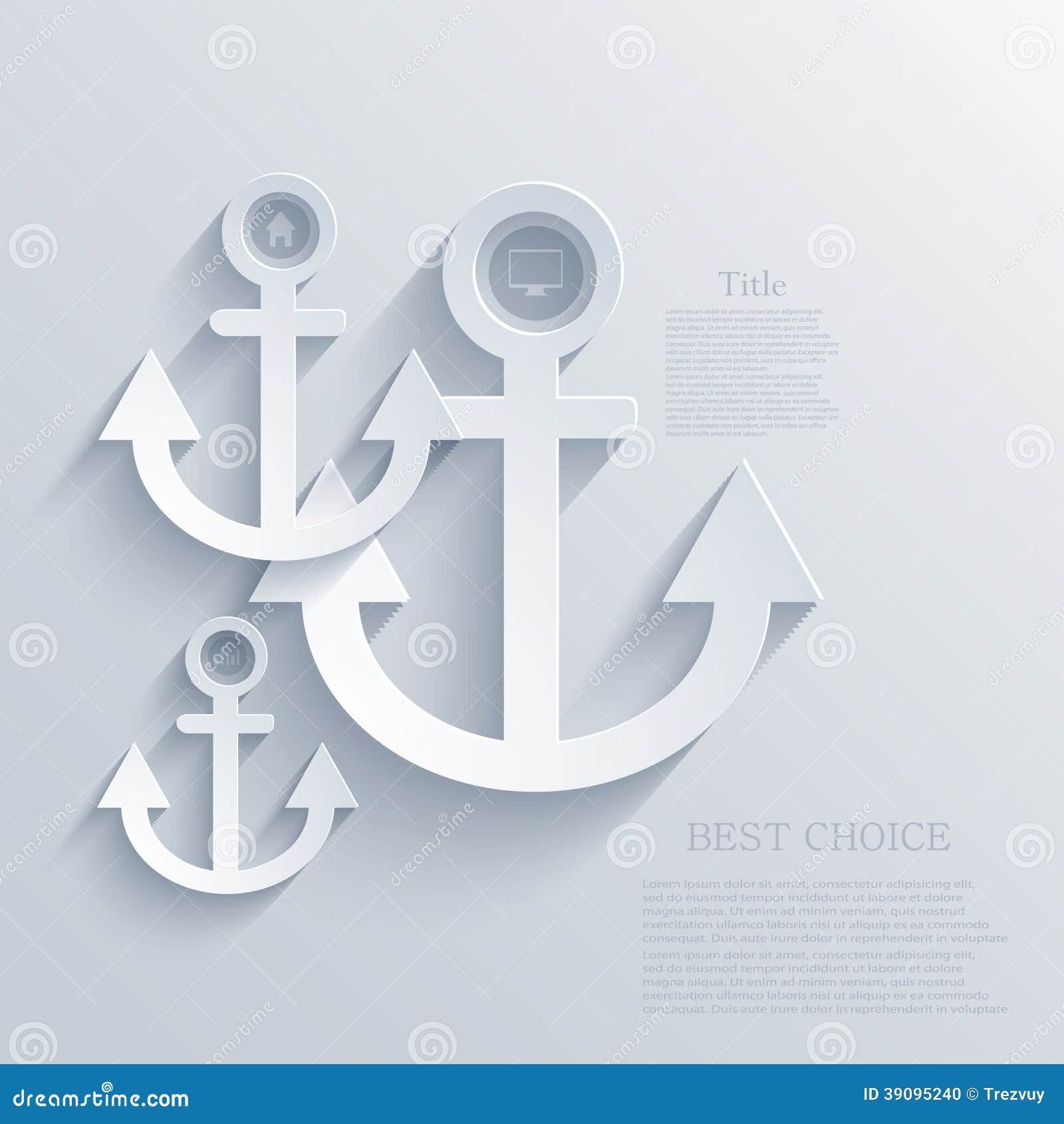 Anchor On Sea Background Cartoon Vector | CartoonDealer.com #73958807