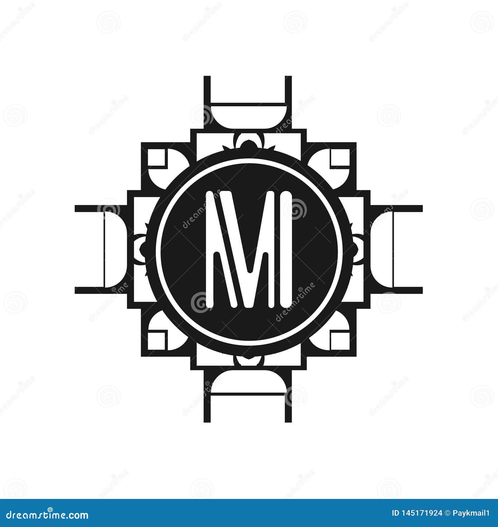 Art Deco Modern monogram stock vector. Illustration of letter - 145171924