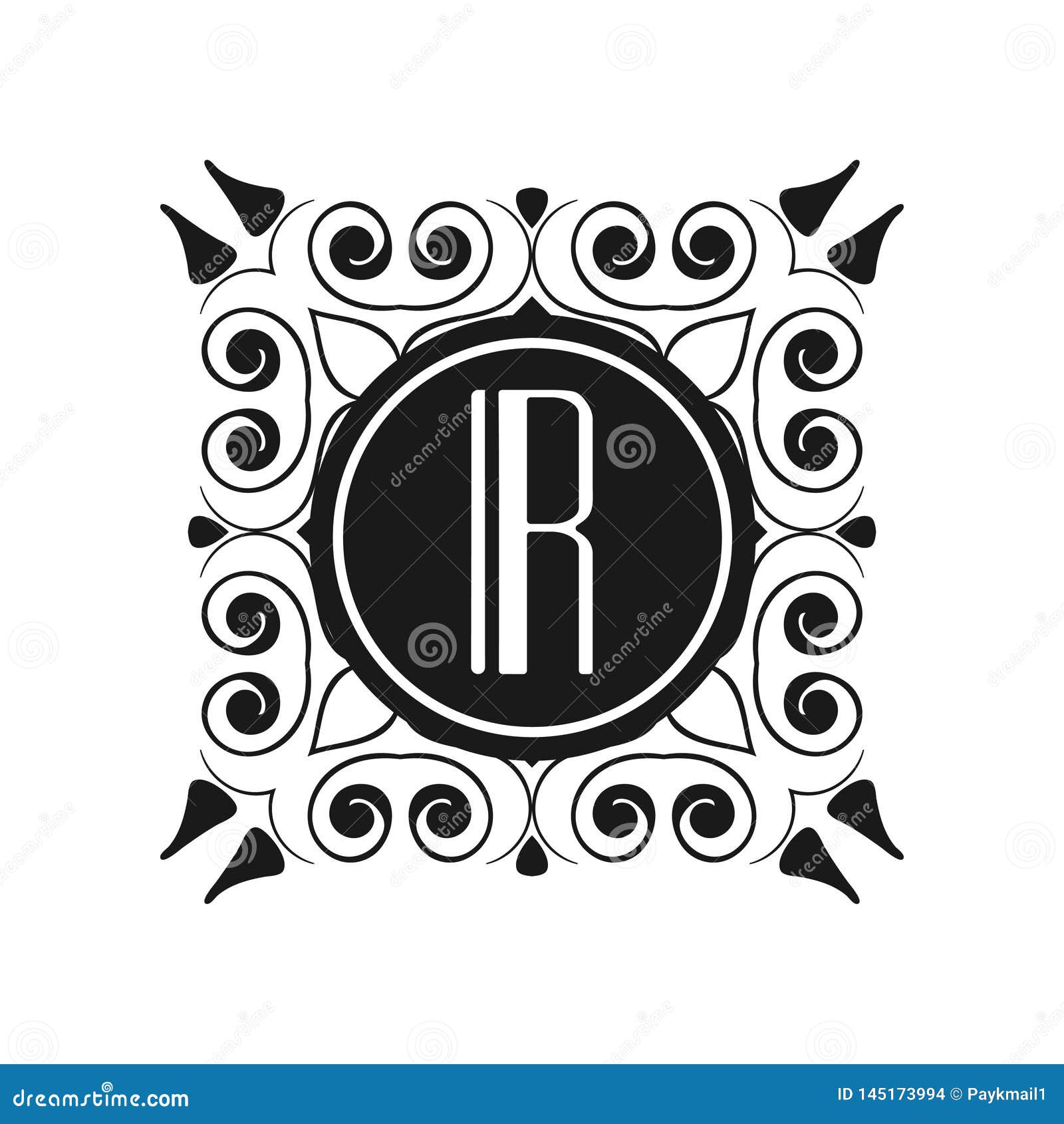 Art Deco Modern monogram stock vector. Illustration of frame - 145173994