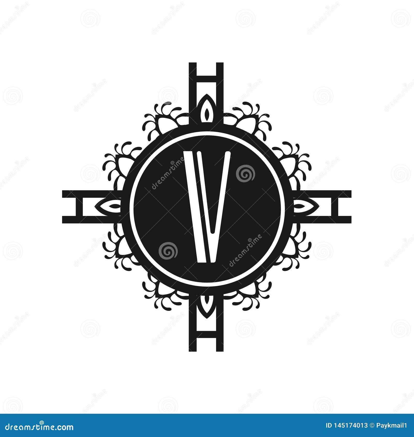 Art Deco Modern monogram stock vector. Illustration of authentic ...