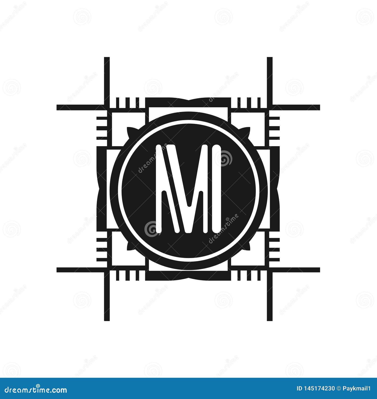 Art Deco Modern monogram stock vector. Illustration of decoration ...