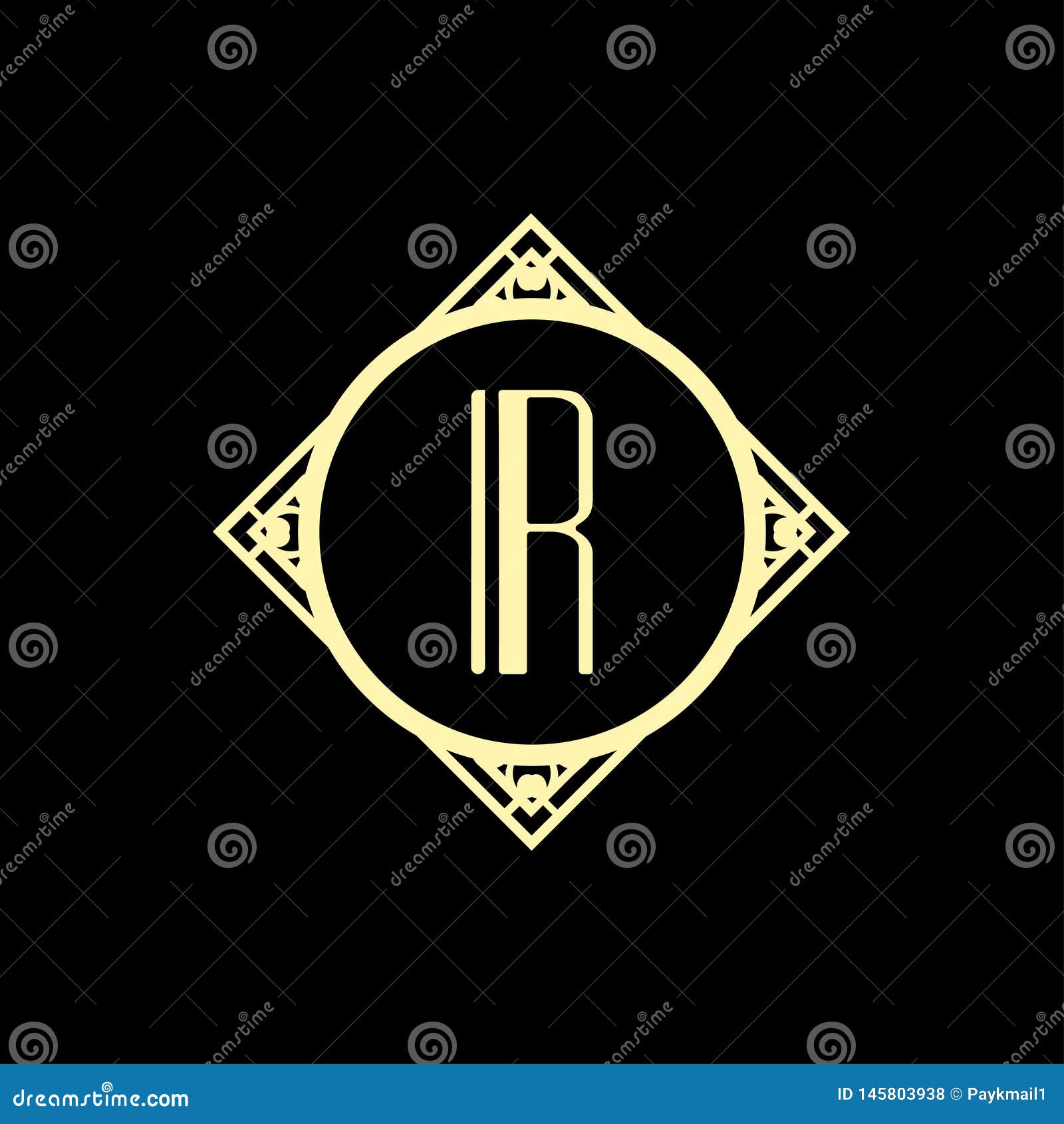 Art Deco modern monogram stock vector. Illustration of antique - 145803938