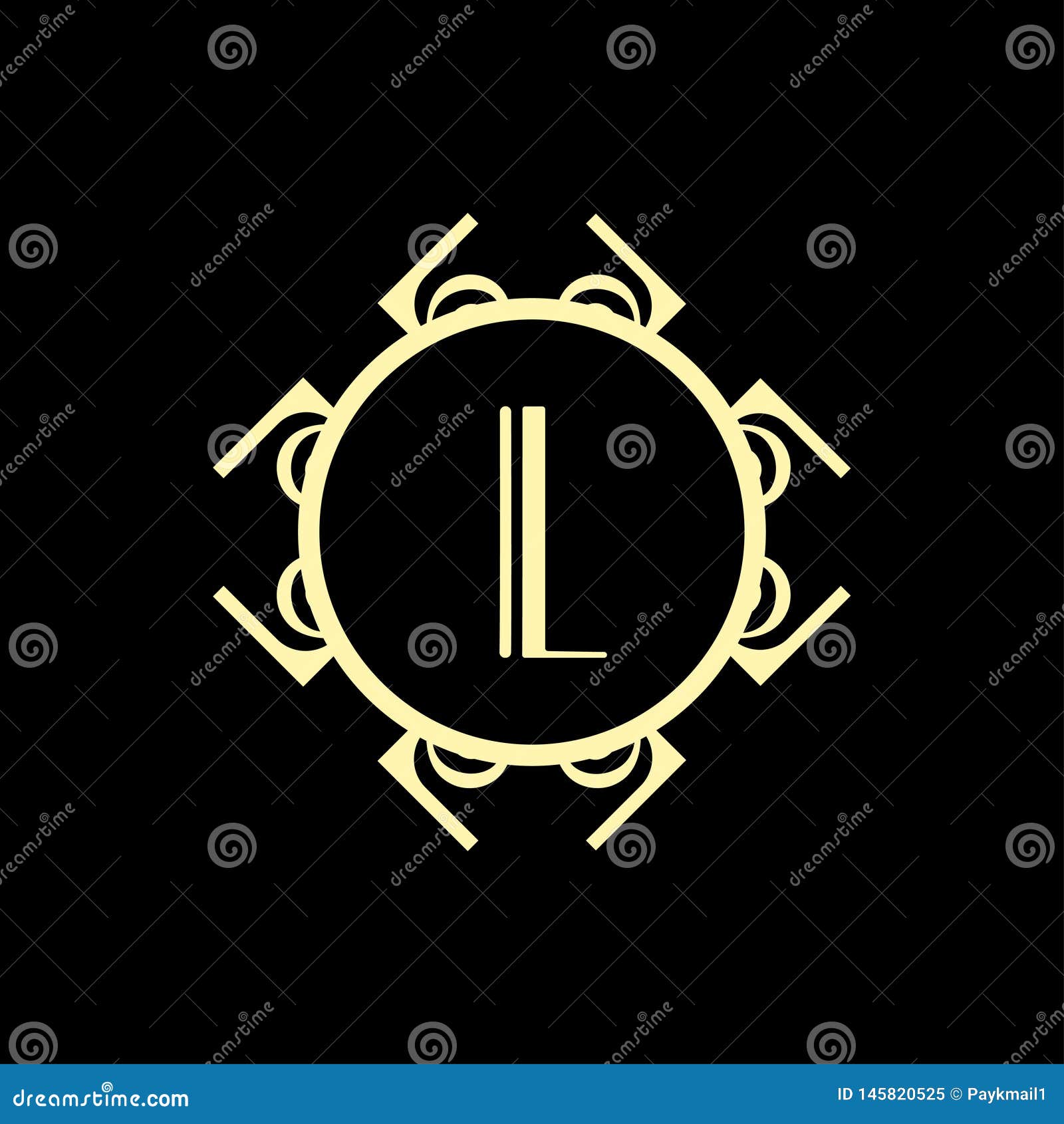 Art Deco modern monogram stock vector. Illustration of letter - 145820525
