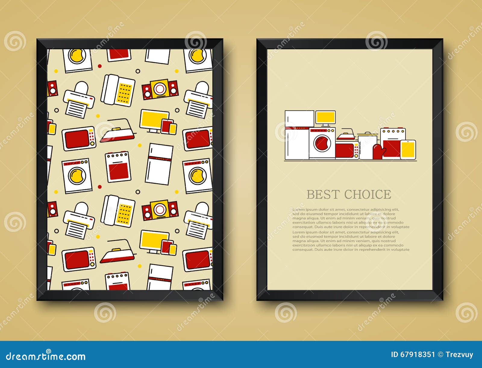 Vector Modern Background Of Flat Home Appliances Stock Vector ...