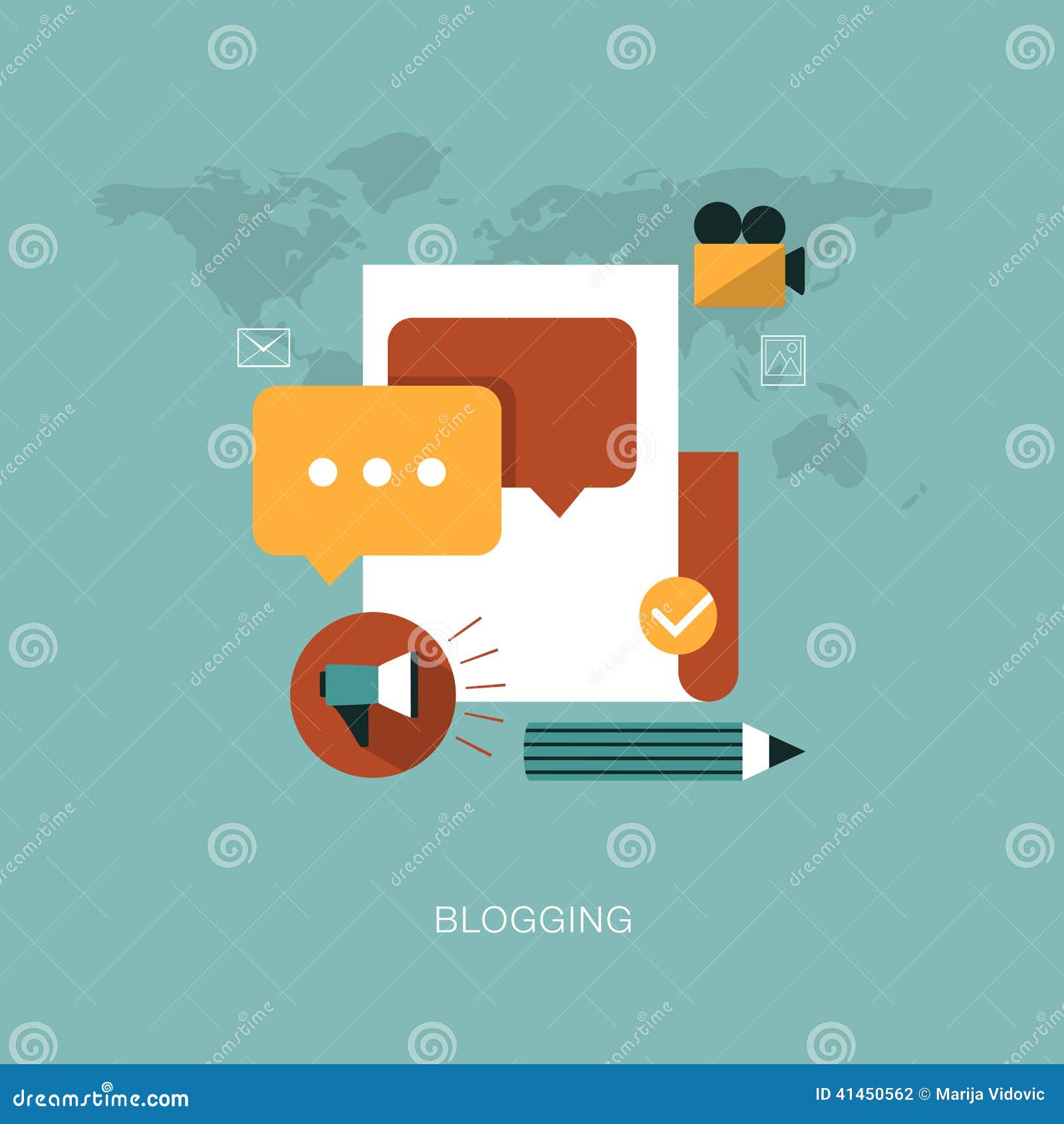Vector Modern Blogging Concept Illustration Stock Vector - Illustration ...