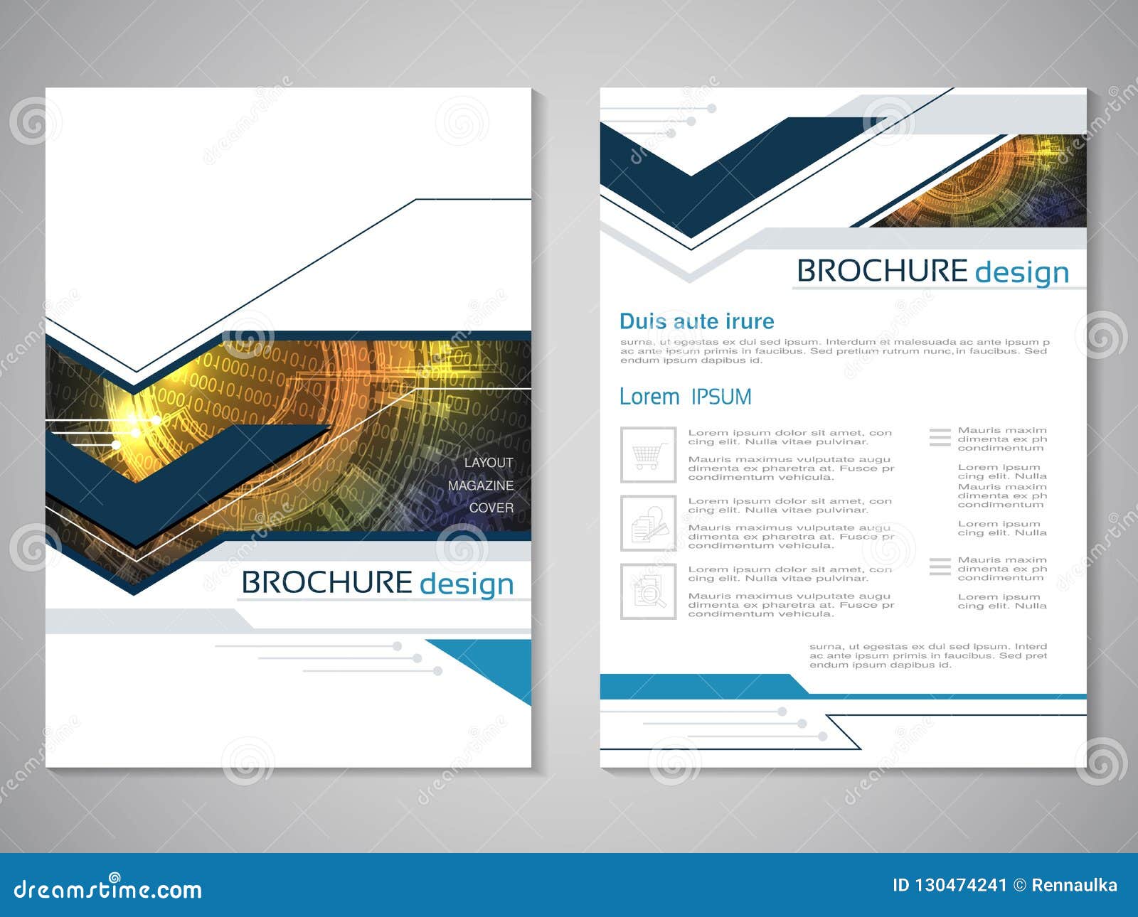 Vector Modern Brochure with Technology Design, Abstract Flyer with ...
