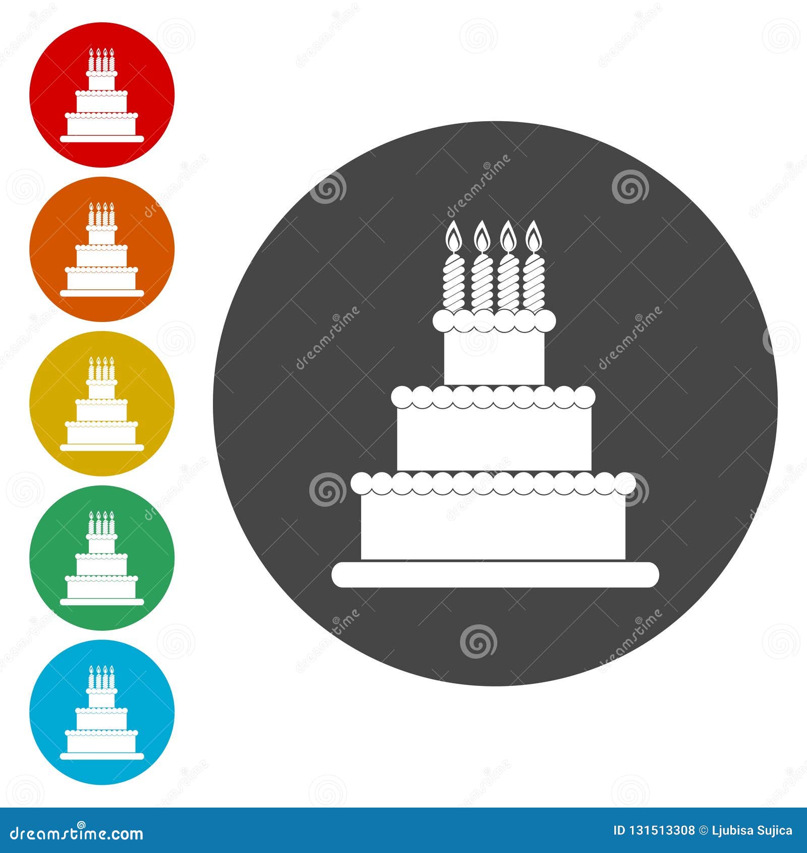 Vector modern cake stock vector. Illustration of happy - 131513308