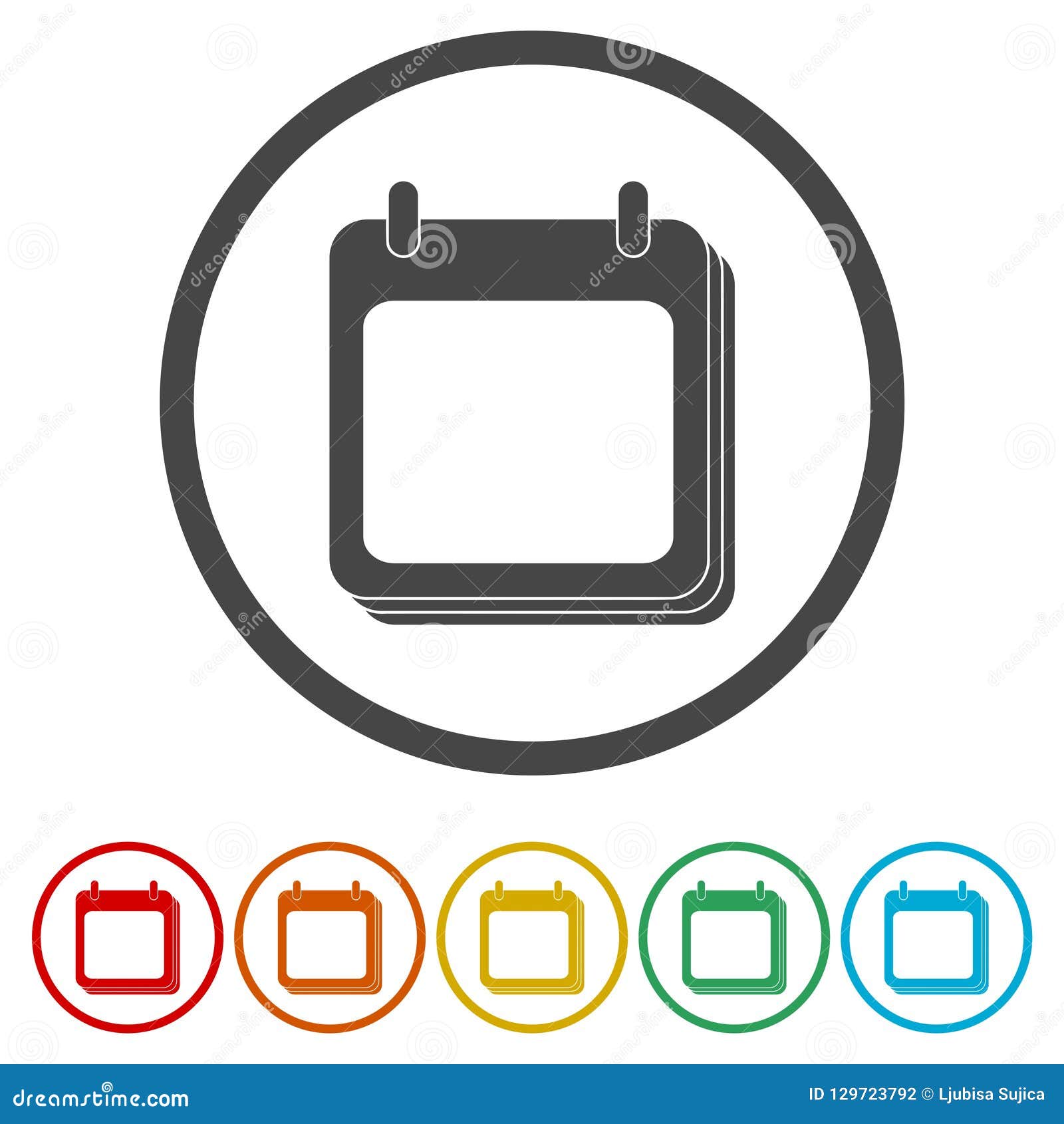 Vector Modern Calendar Circle Icon Stock Vector - Illustration of ...