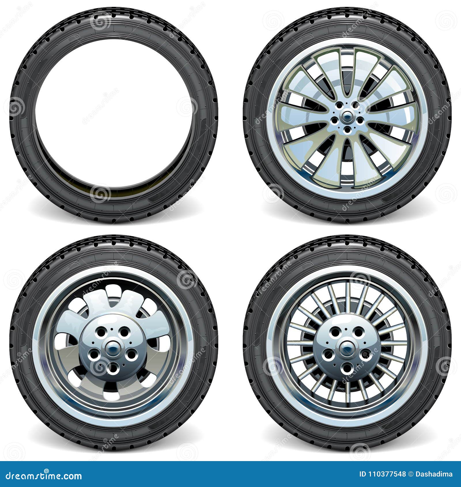 Vector Modern Car Wheels Side View Stock Vector - Illustration of ...