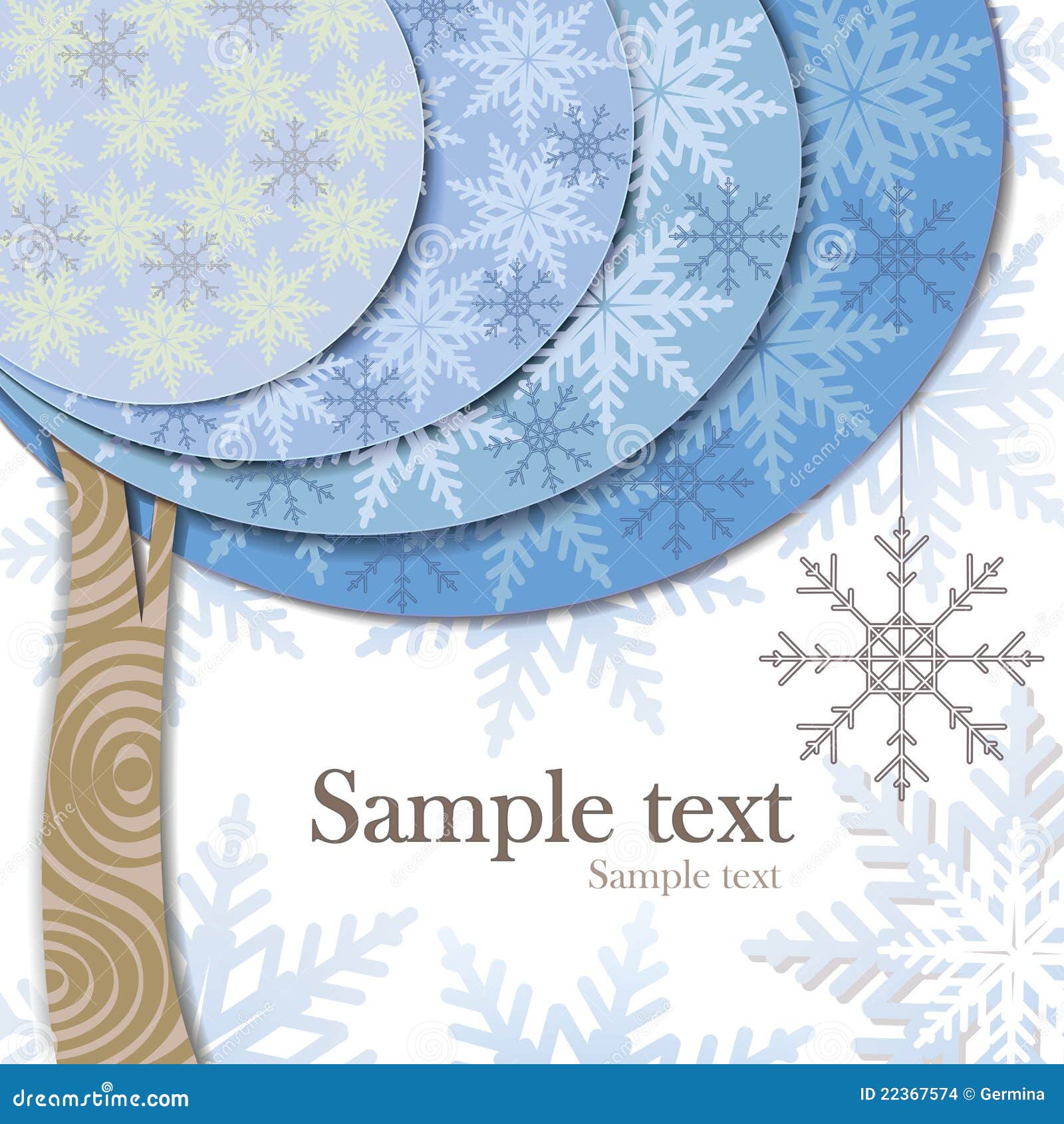 Vector Modern Card Design with Stylized Winter Tre Stock Vector ...